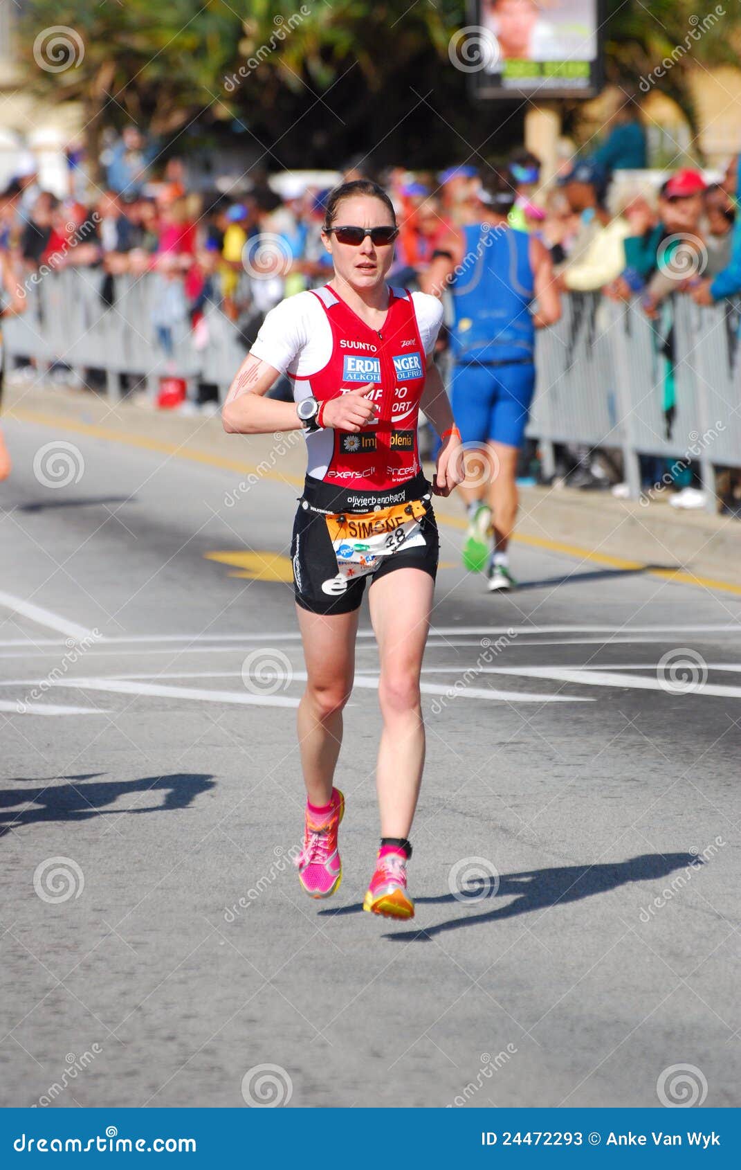 Ironman triathlete running editorial stock photo. Image of sport - 24472293