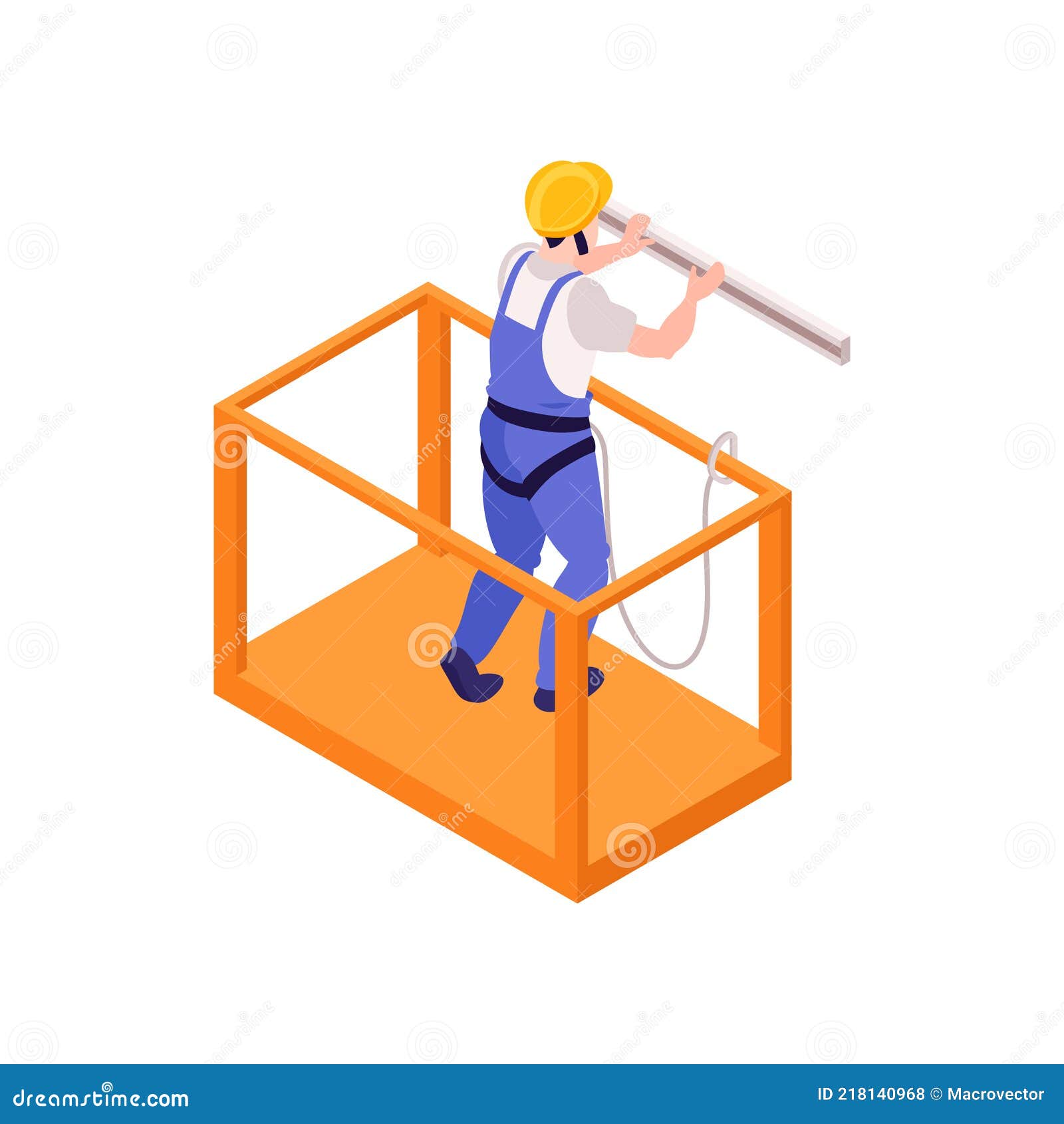 Isometric Ironworker Illustration Stock Vector - Illustration of icon ...