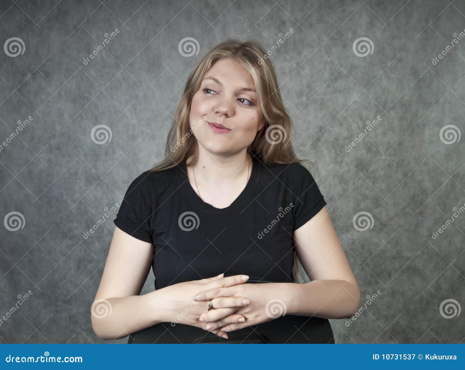 Irony smiling blond girl stock image. Image of young - 10731537
