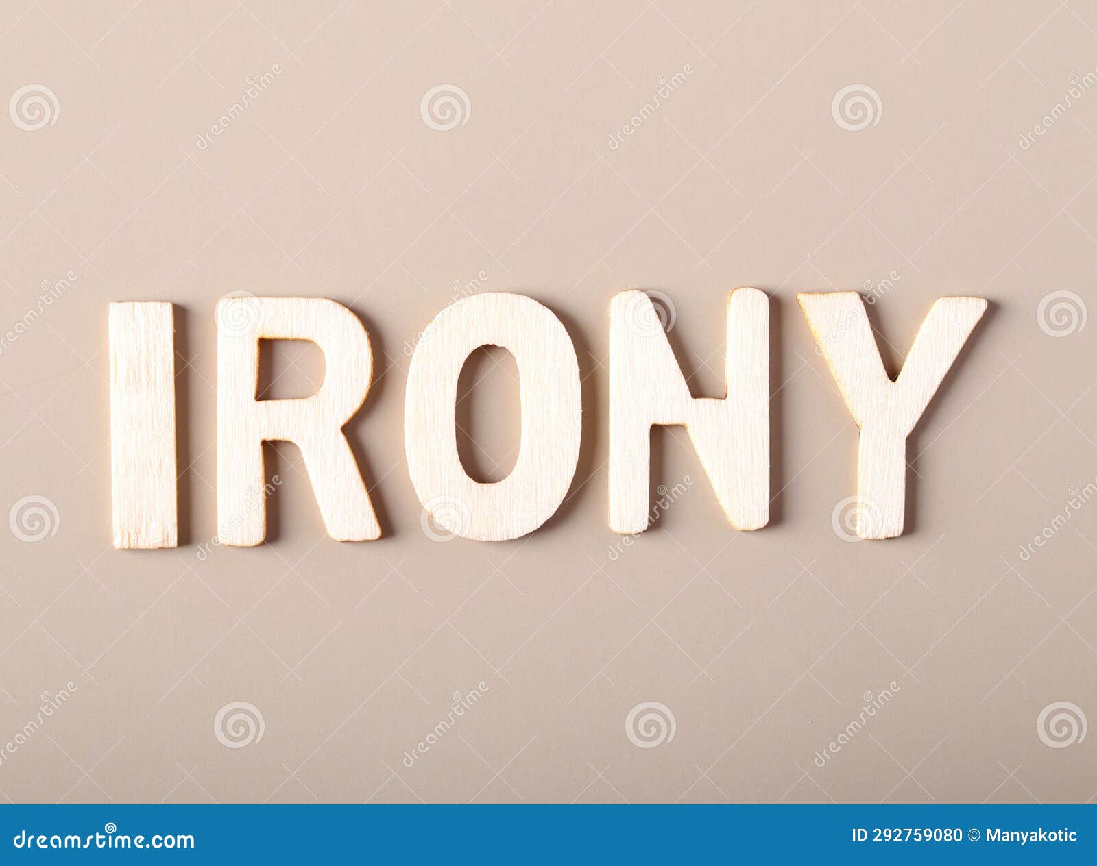 Irony - Written with Wooden Letters Stock Photo - Image of view, wooden ...