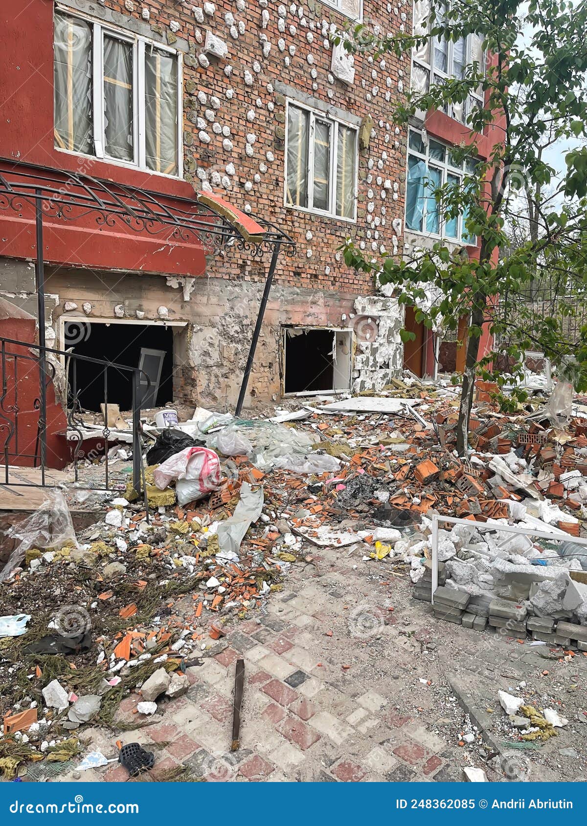 Irpen, Ukraine. May 07. 2022. Mountains of Construction Debris on the ...