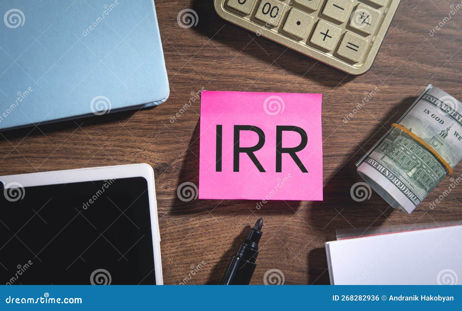 IRR-Internal Rate of Return on Sticky Note. Business Concept Stock ...