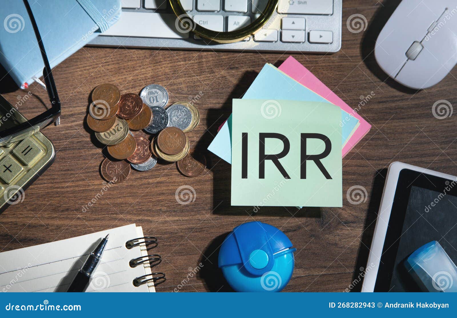 IRR-Internal Rate of Return on Sticky Note. Business Concept Stock ...