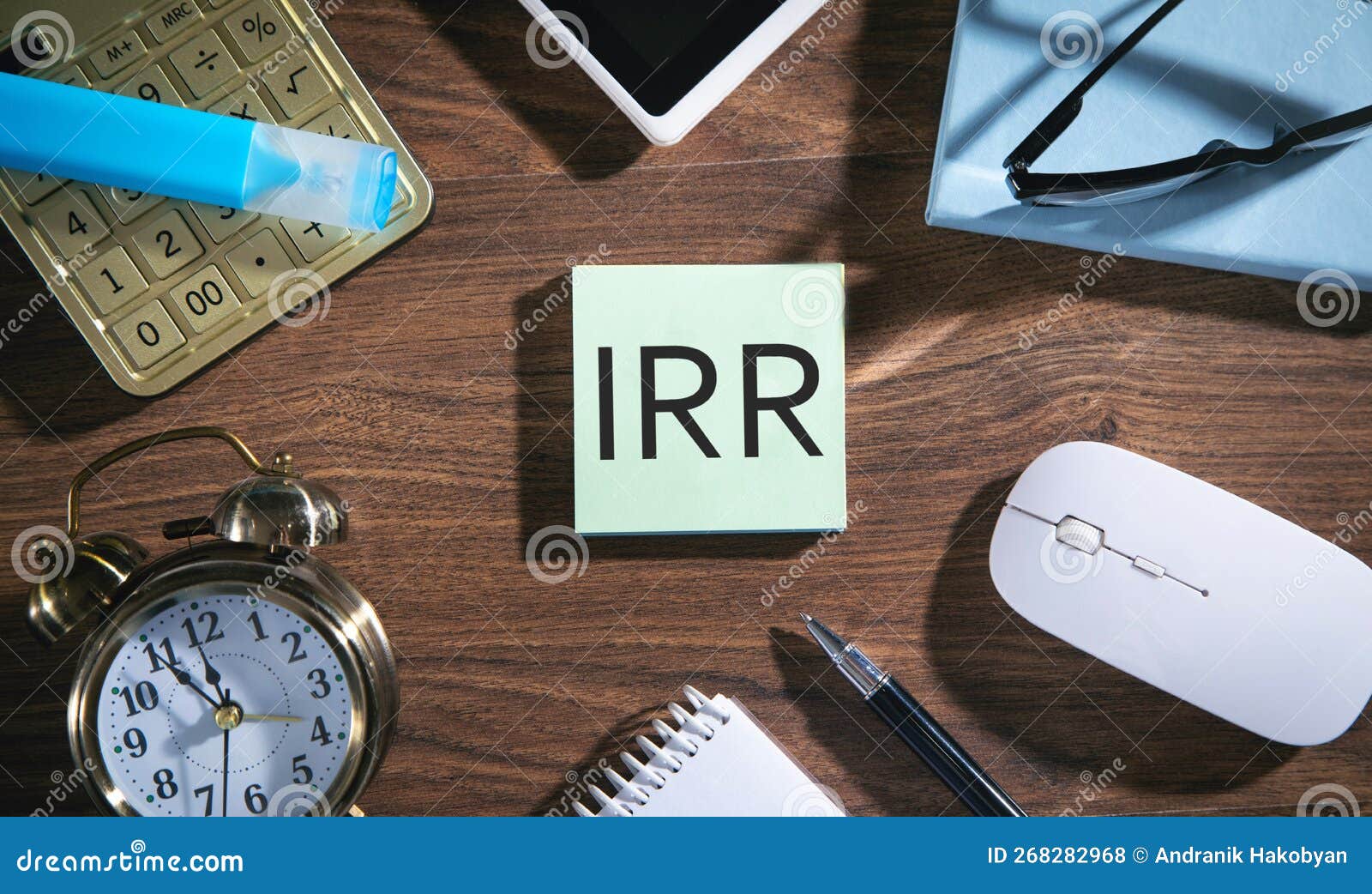 IRR-Internal Rate of Return on Sticky Note. Business Concept Stock ...