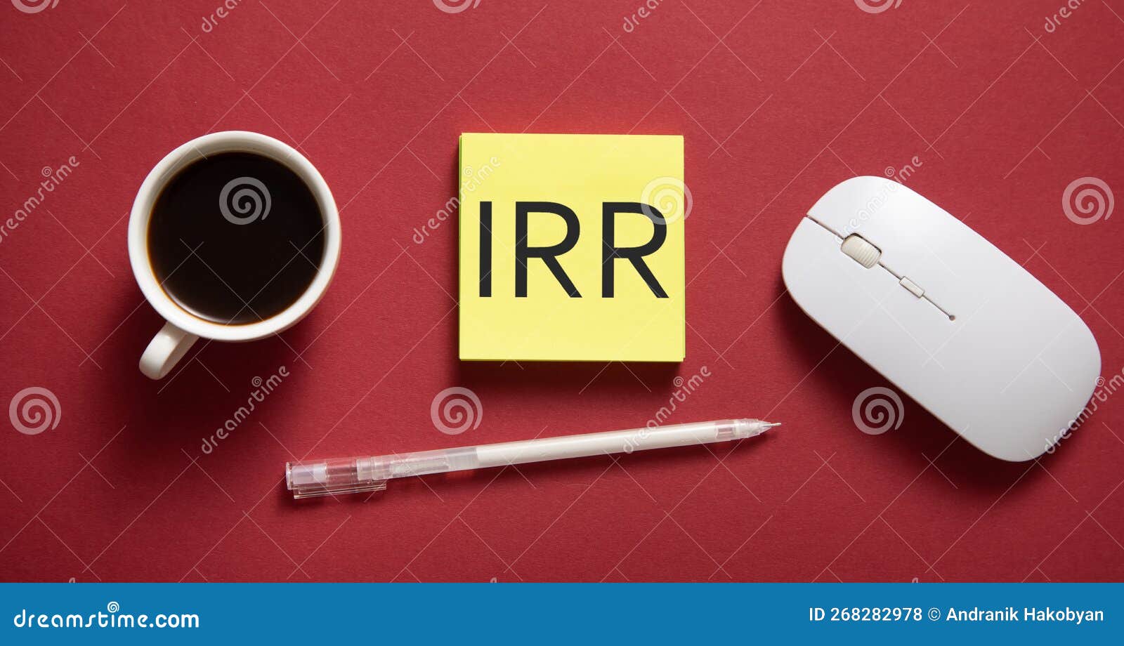 IRR-Internal Rate of Return on Sticky Note. Business Concept Stock ...