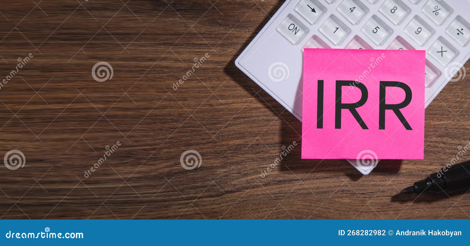 IRR-Internal Rate of Return on Sticky Note. Business Concept Stock ...