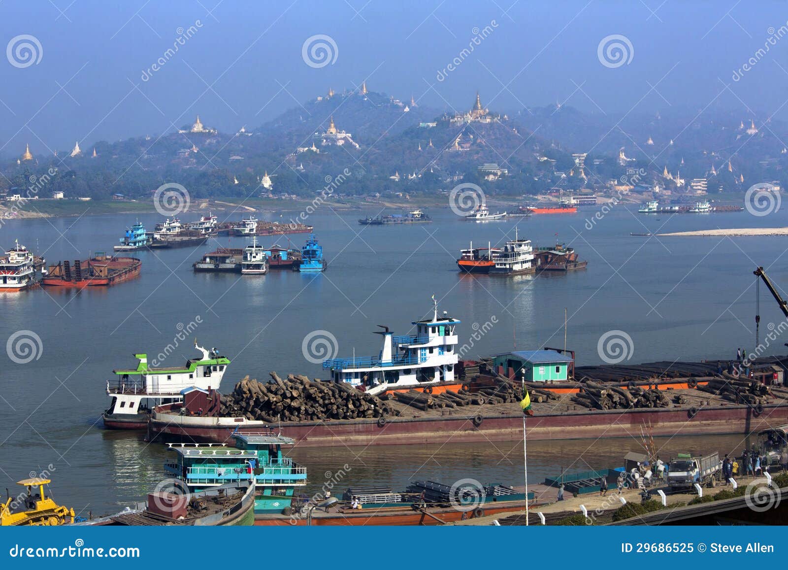 Irrawaddy River - Sagaing - Myanmar (Burma) Editorial Image - Image of ...