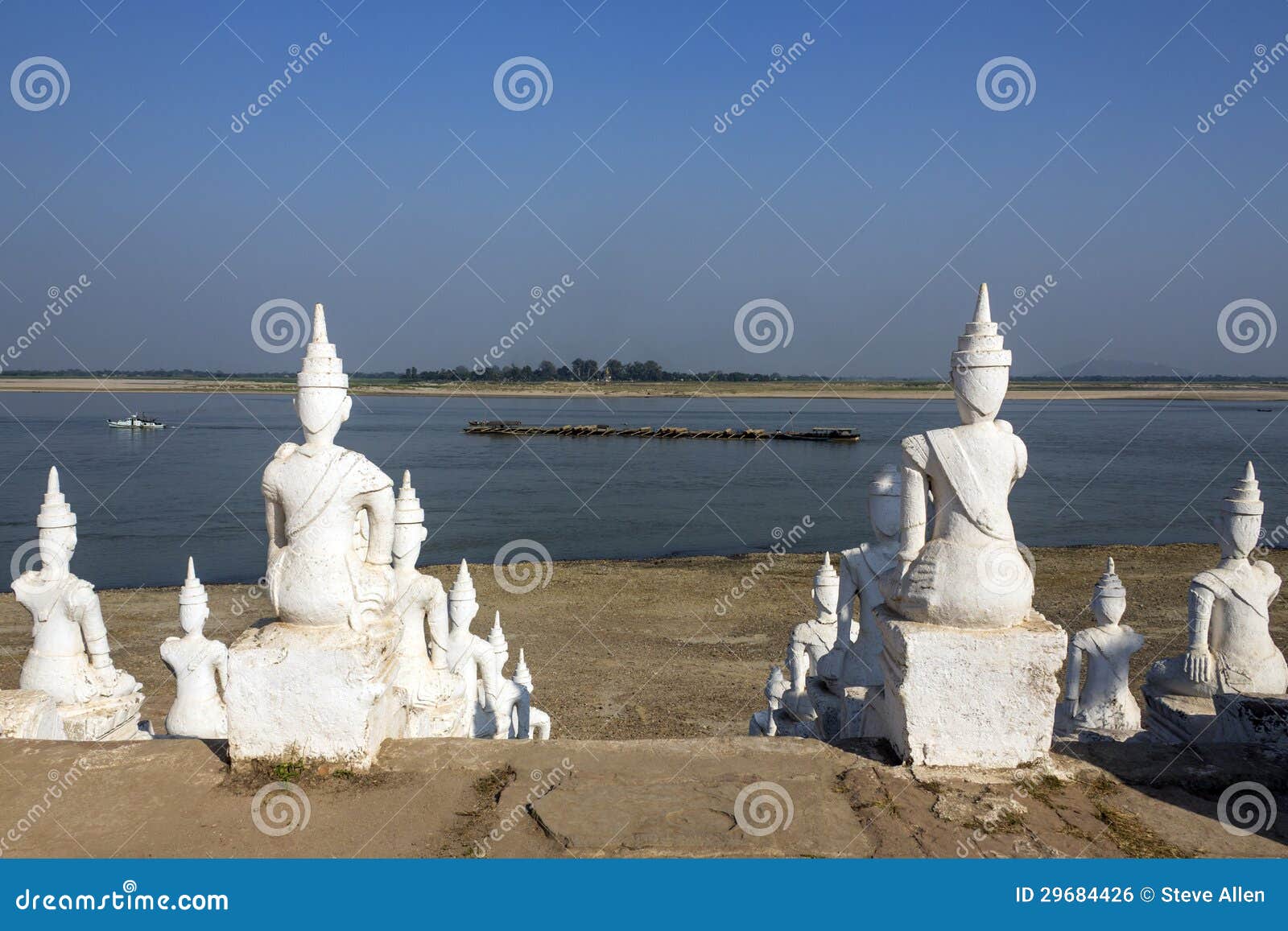 Irrawaddy River at Mingun - Myanmar (Burma) Stock Photo - Image of ...