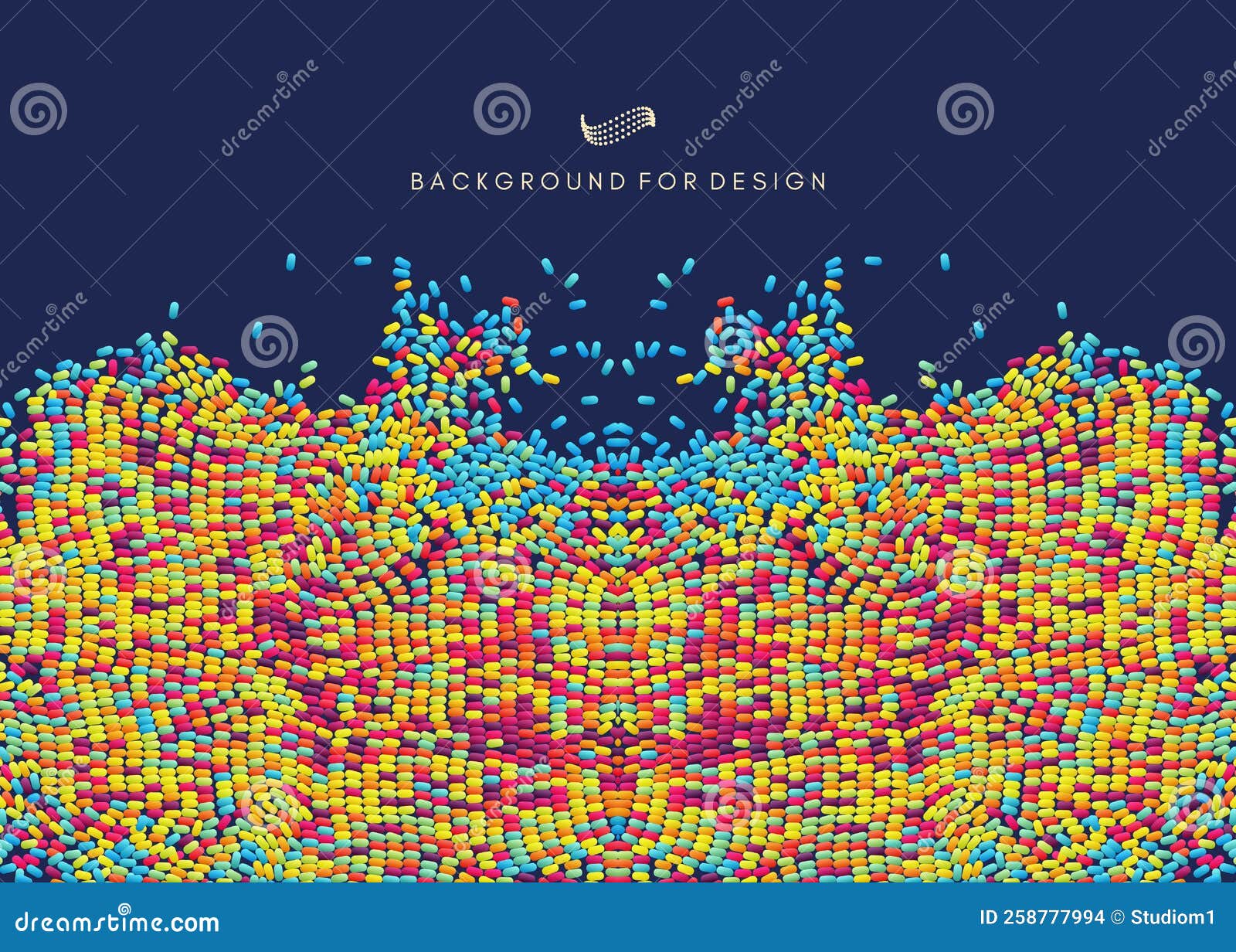 Irregular Array or Matrix of Random Ovals. Background Breaking Down ...