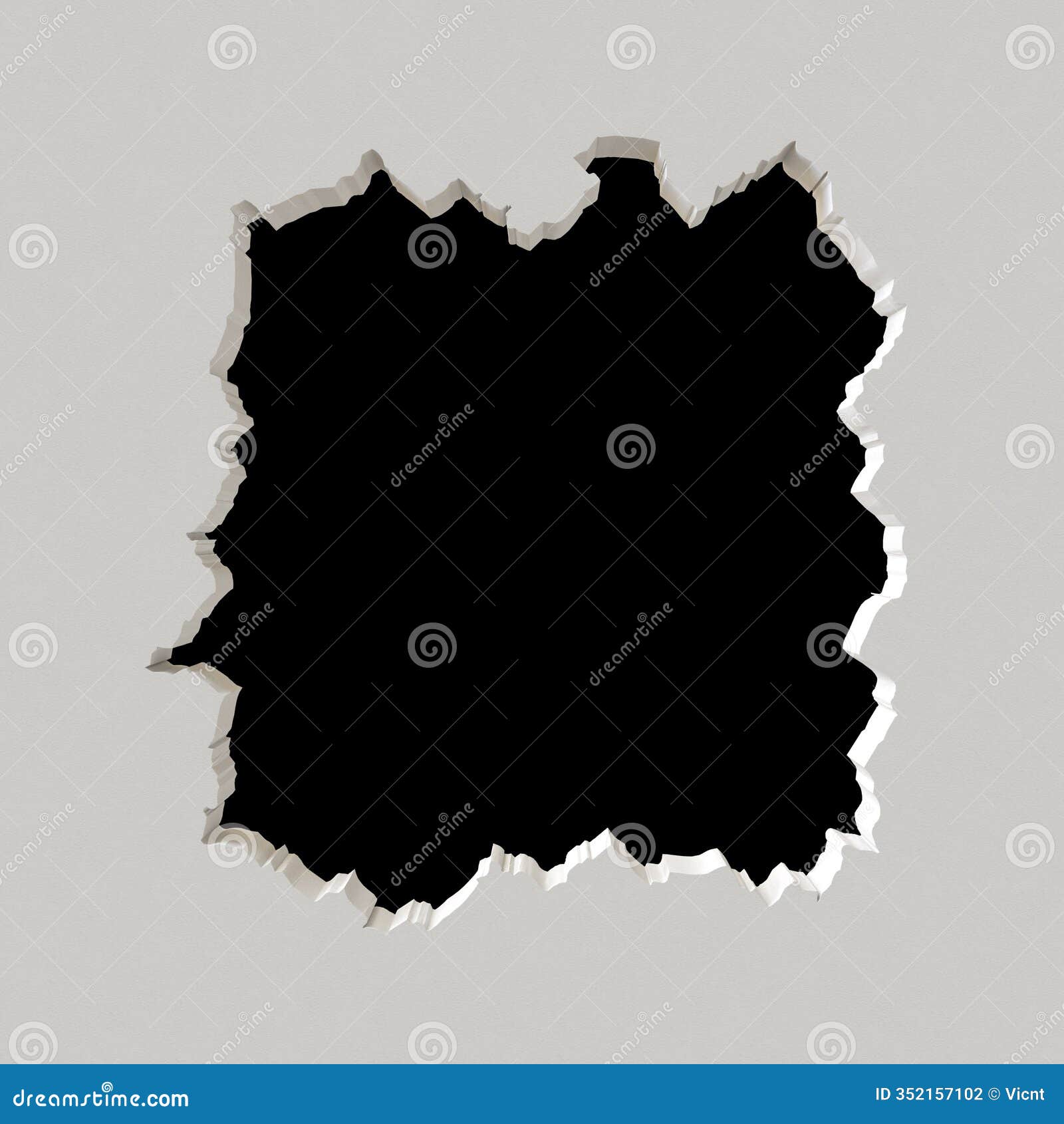 Irregular Black Hole In White Wall Stock Photography | CartoonDealer ...