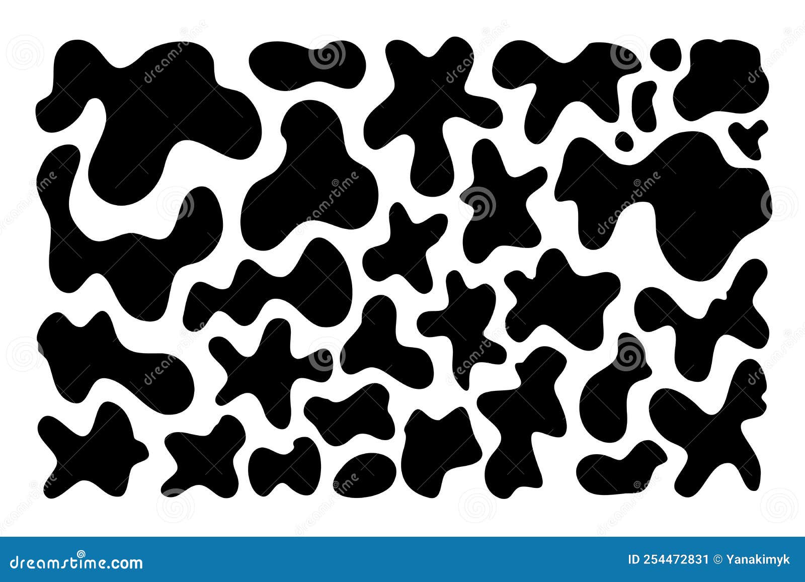 Irregular Blob Set Abstract Shapes Random Blobs Simple Liquid Amorphous Stock Vector