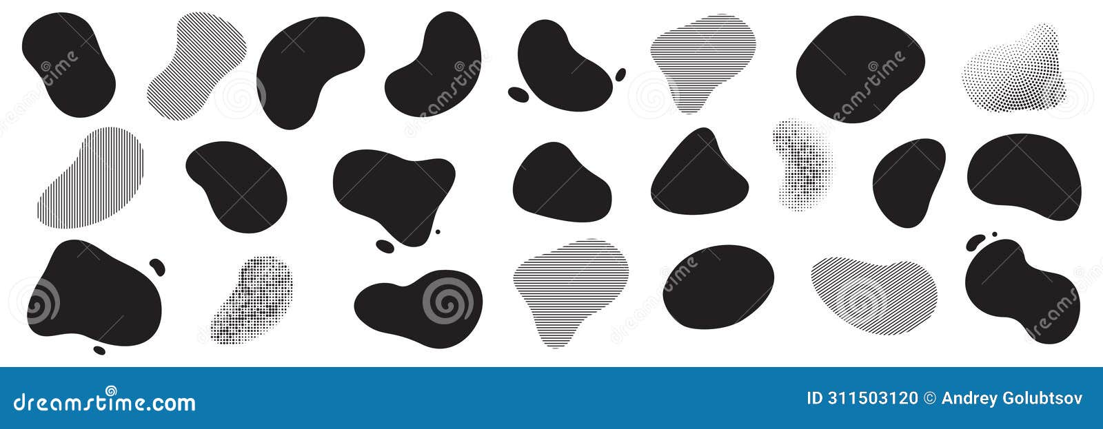 Irregular Blobs and Organic Shape Splash or Liquid Forms, Vector ...