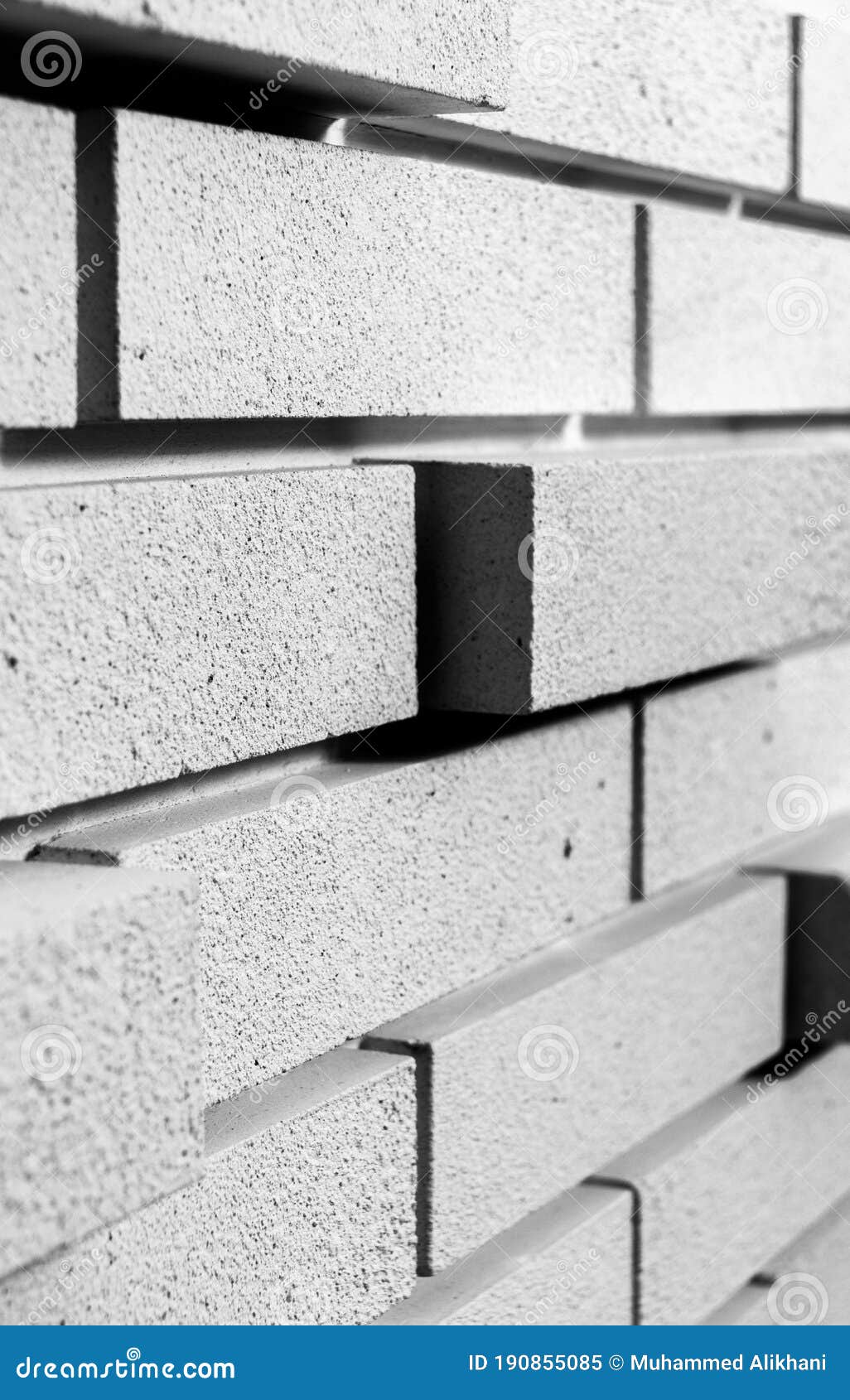 Irregular Brick Arrangement. on the Wall. in Black and White Stock ...
