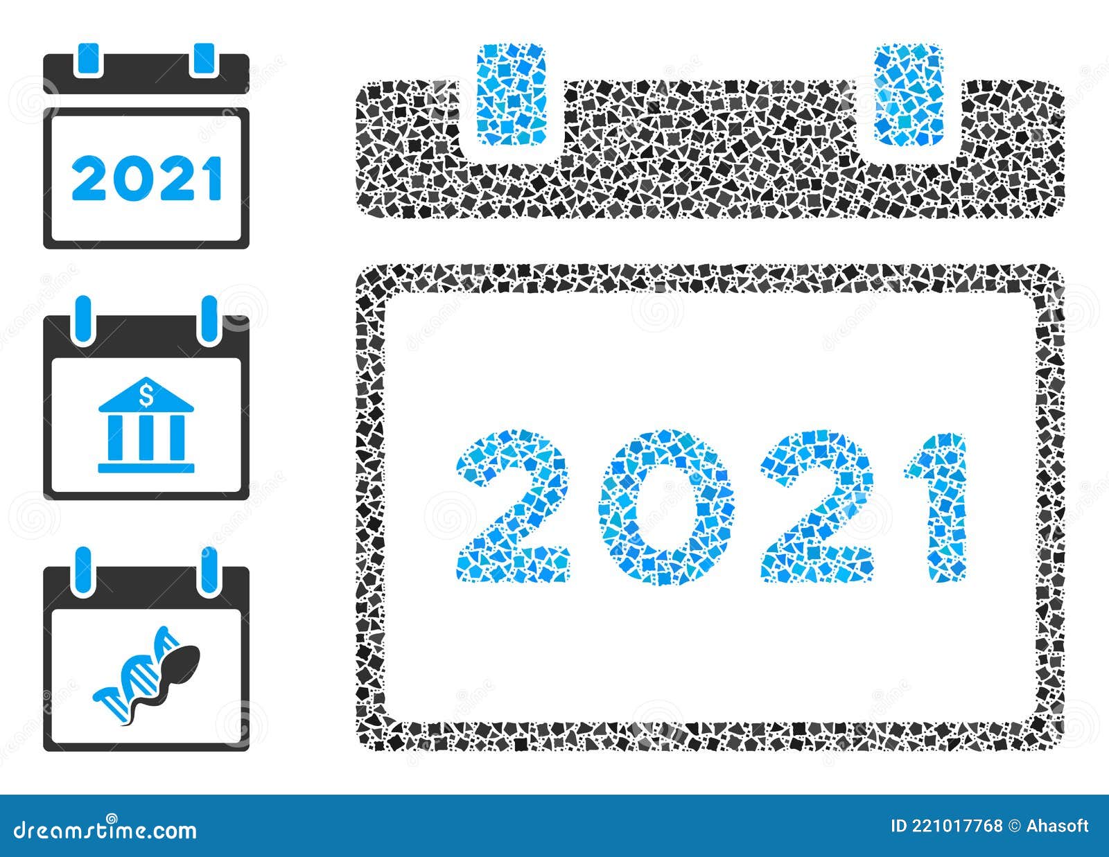 Irregular 2021 Calendar Icon Collage Stock Vector - Illustration of ...
