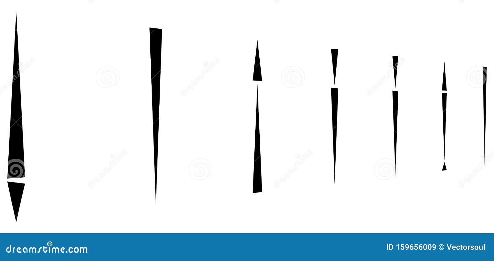 Irregular Dashed, Segmented Vertical Lines in a Row. 3d Stripes in ...