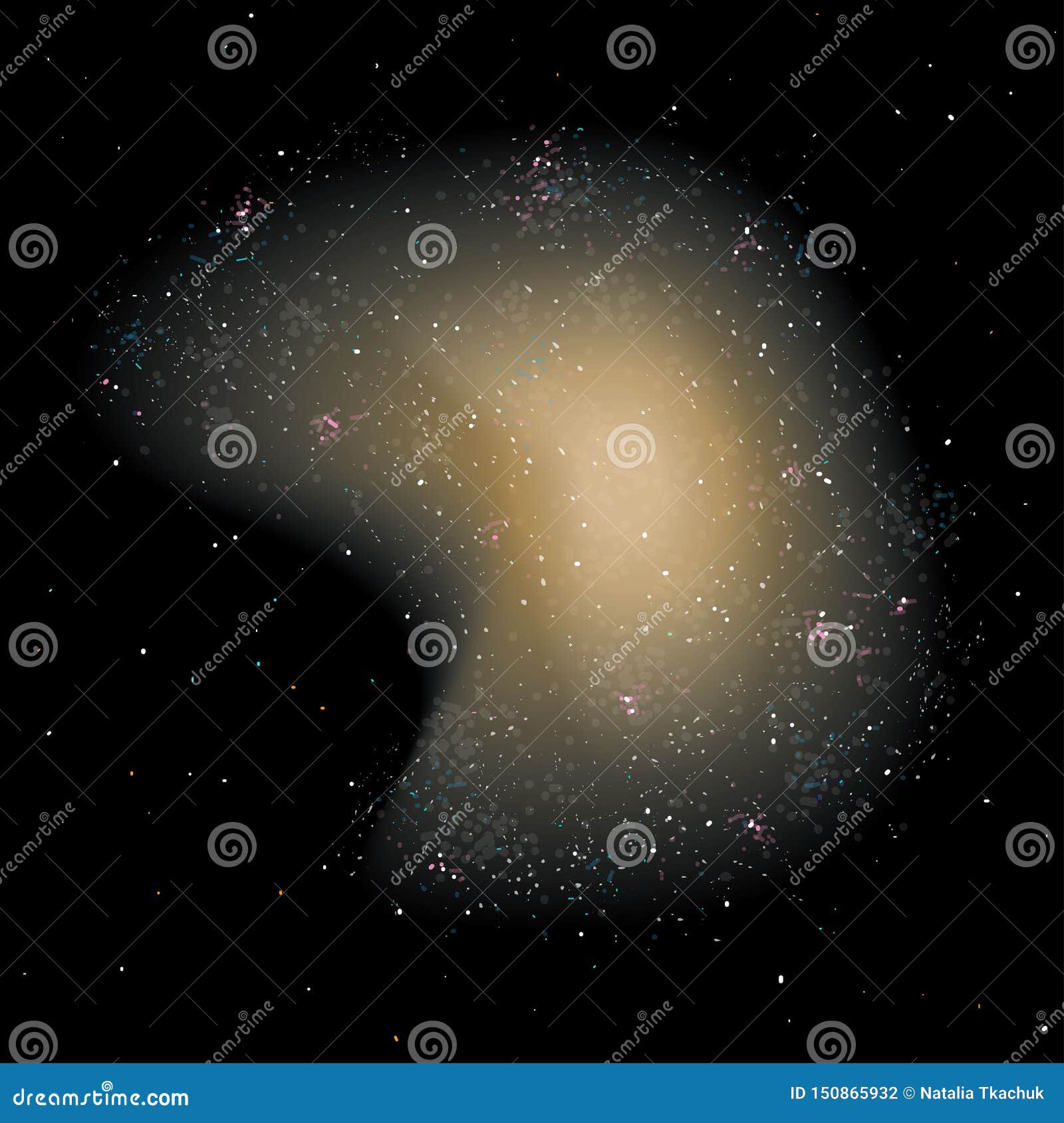Irregular Galaxy with Stars, Vector Illustration of Space Stock Vector ...