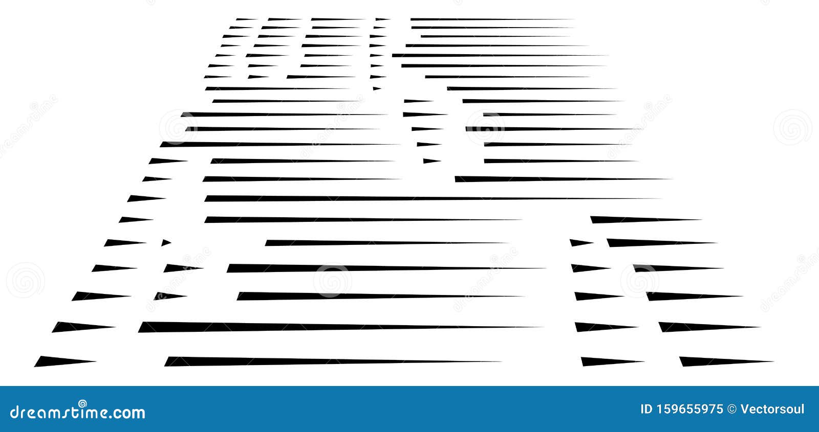 Irregular Lines in 3d Perspective. Segments Stripes, Streaks, Strips ...