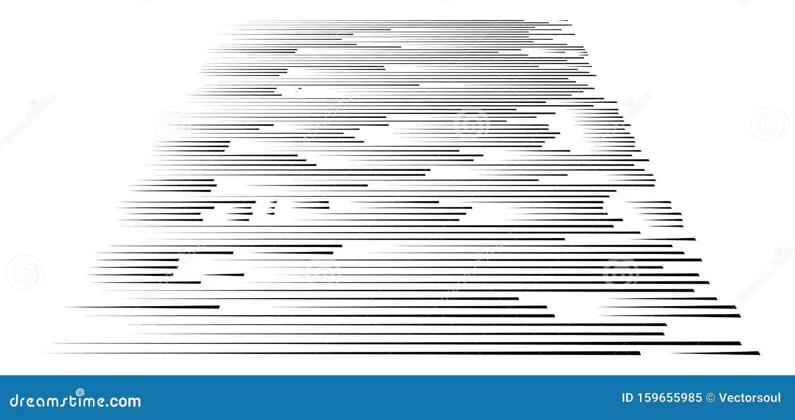Irregular Lines in 3d Perspective. Segments Stripes, Streaks, Strips ...