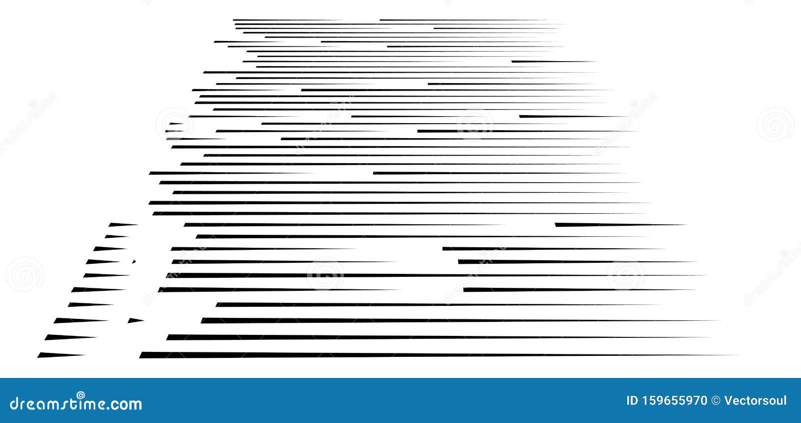 Irregular Lines in 3d Perspective. Segments Stripes, Streaks, Strips ...