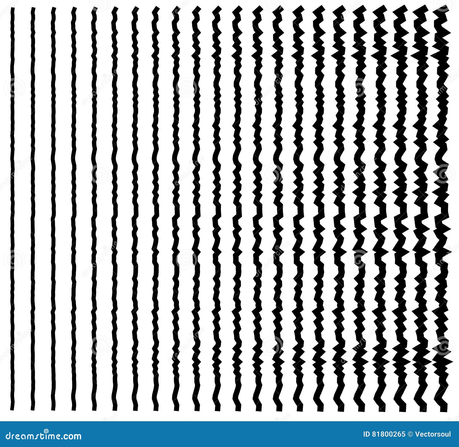 Irregular Lines. Set of 22 Distorted Lines from Thin To Thick Stock ...