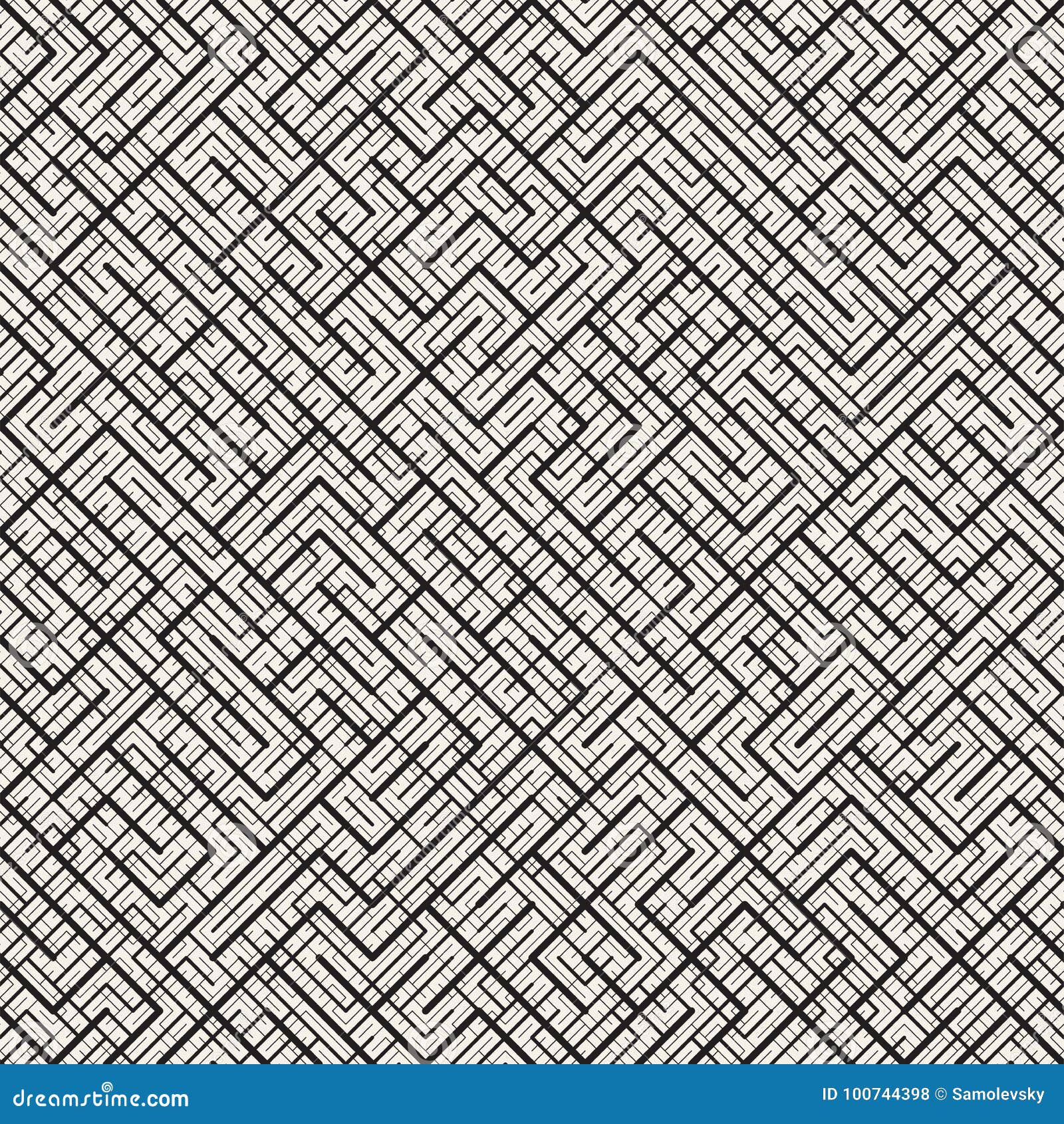 Irregular Maze Line. Abstract Geometric Background Design. Vector ...