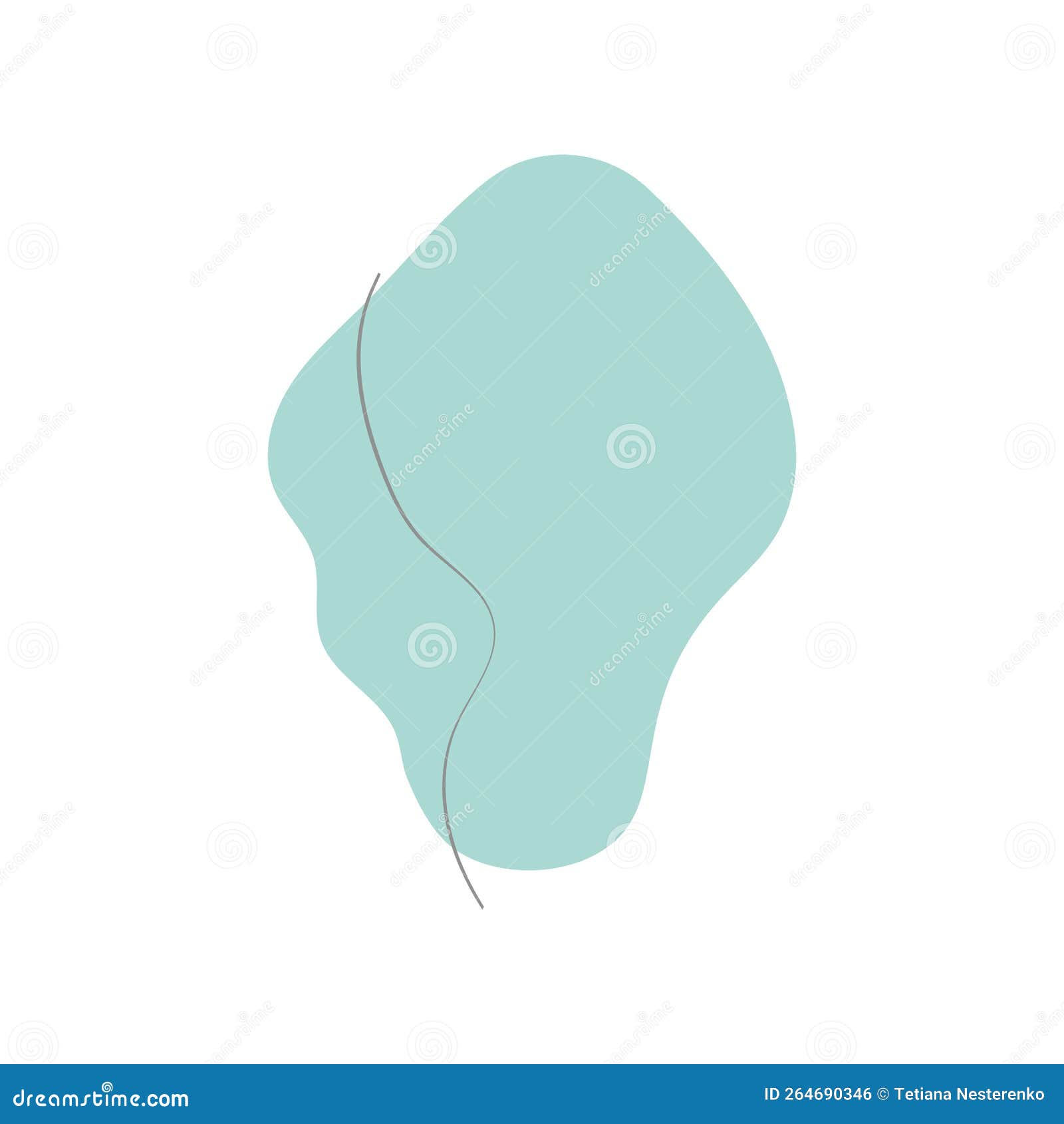 Irregular Mint Green Spot with Line Brochure Element Design Stock ...