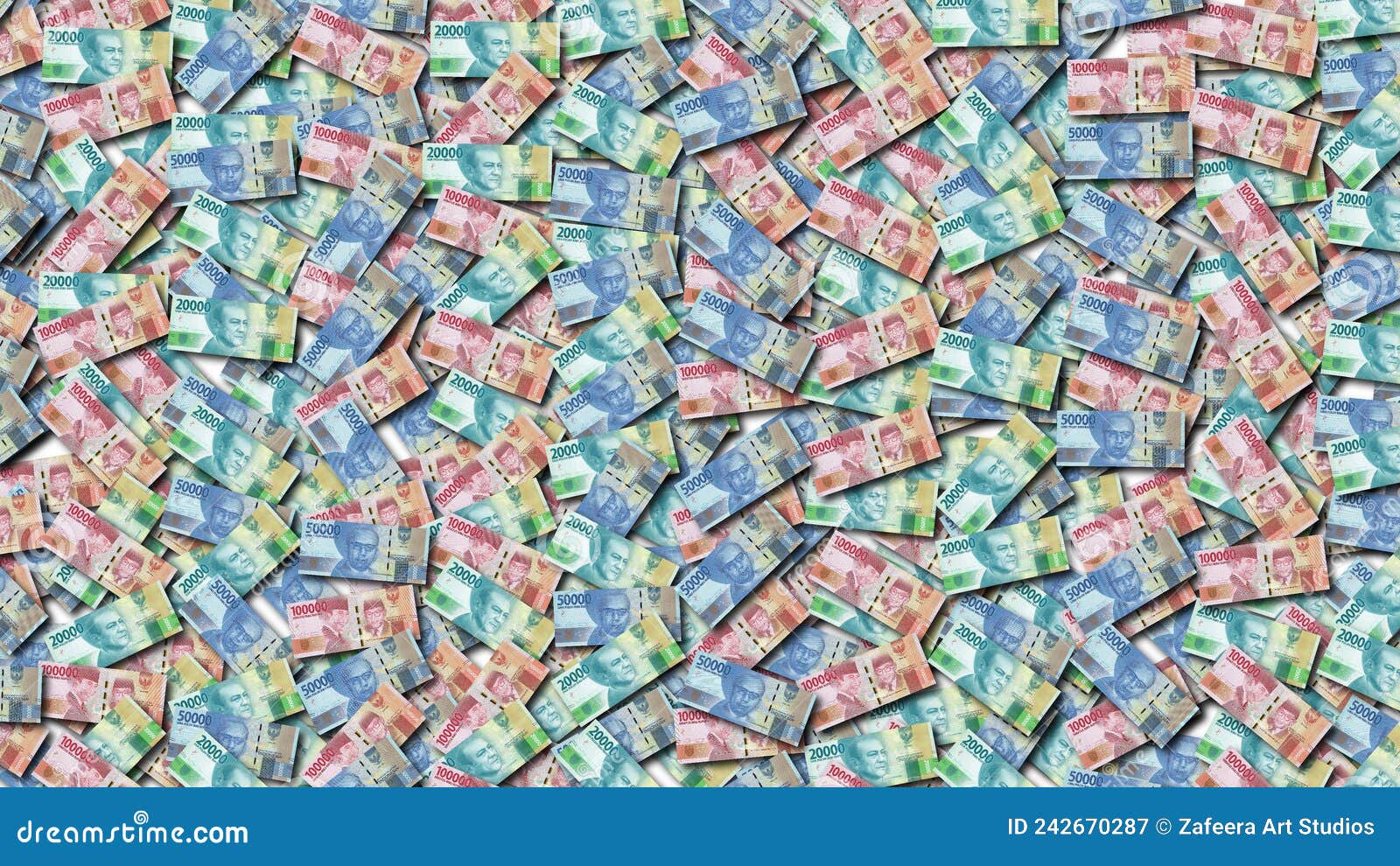Irregular Pattern of Indonesian Rupiah Money Background Stock Image ...