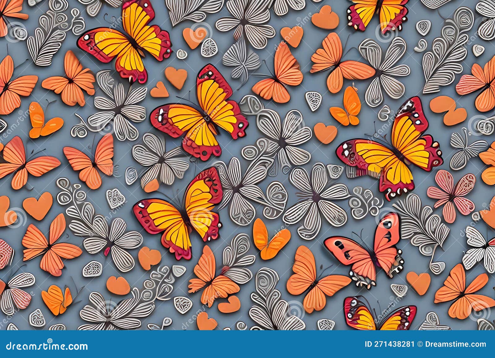 Irregular Patterns With Butterflies - Background Template Royalty-Free ...