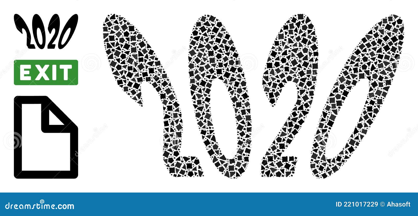 Irregular 2020 Perspective Text Icon Mosaic Stock Vector - Illustration ...