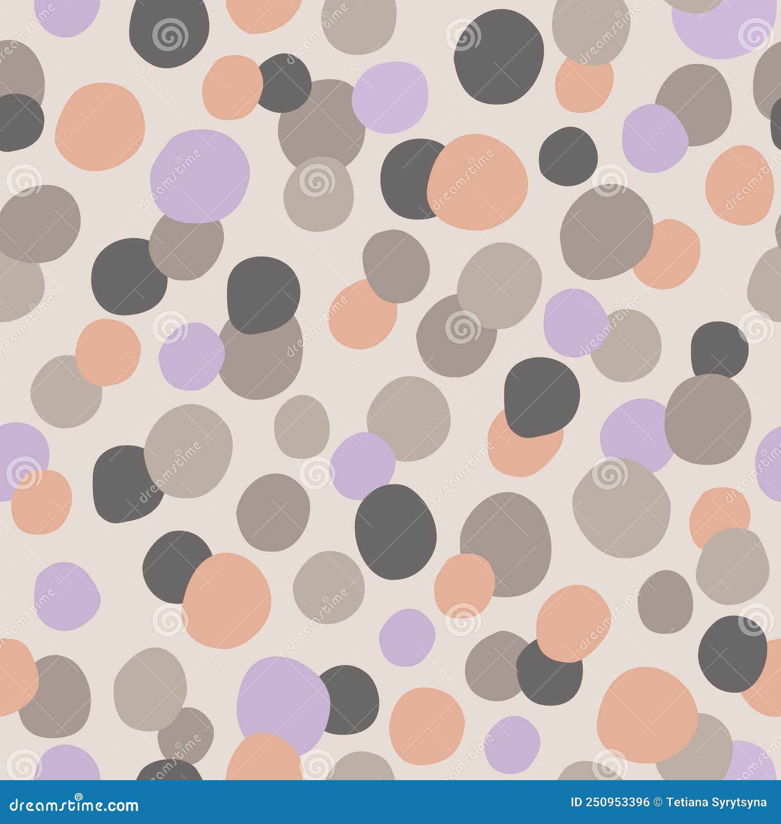 Irregular Polka Dots Seamless Pattern in Retro Style Stock Vector ...