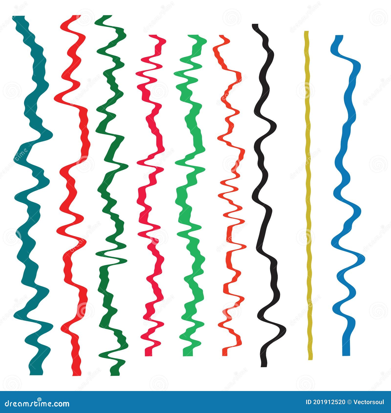 Irregular, Random Wiggling, Squiggle Waving, Wavy Lines, Stripe Set ...