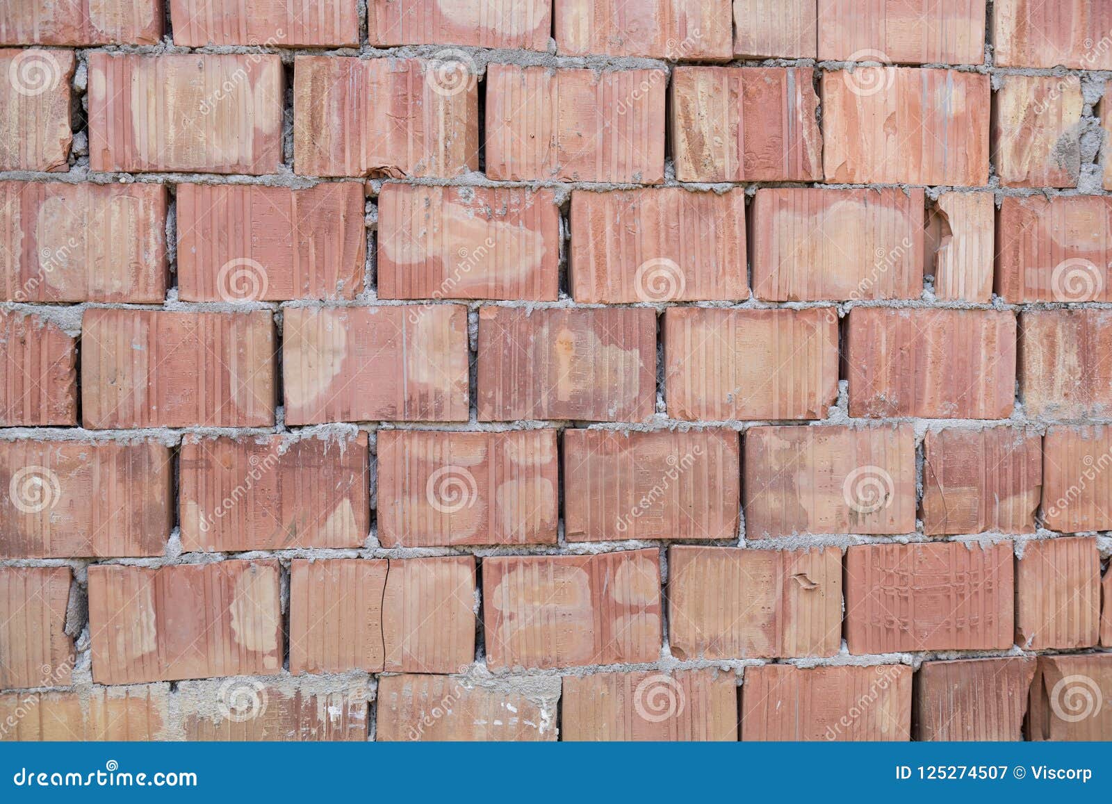 Irregular Red Brick Wall Background Stock Image - Image of built ...