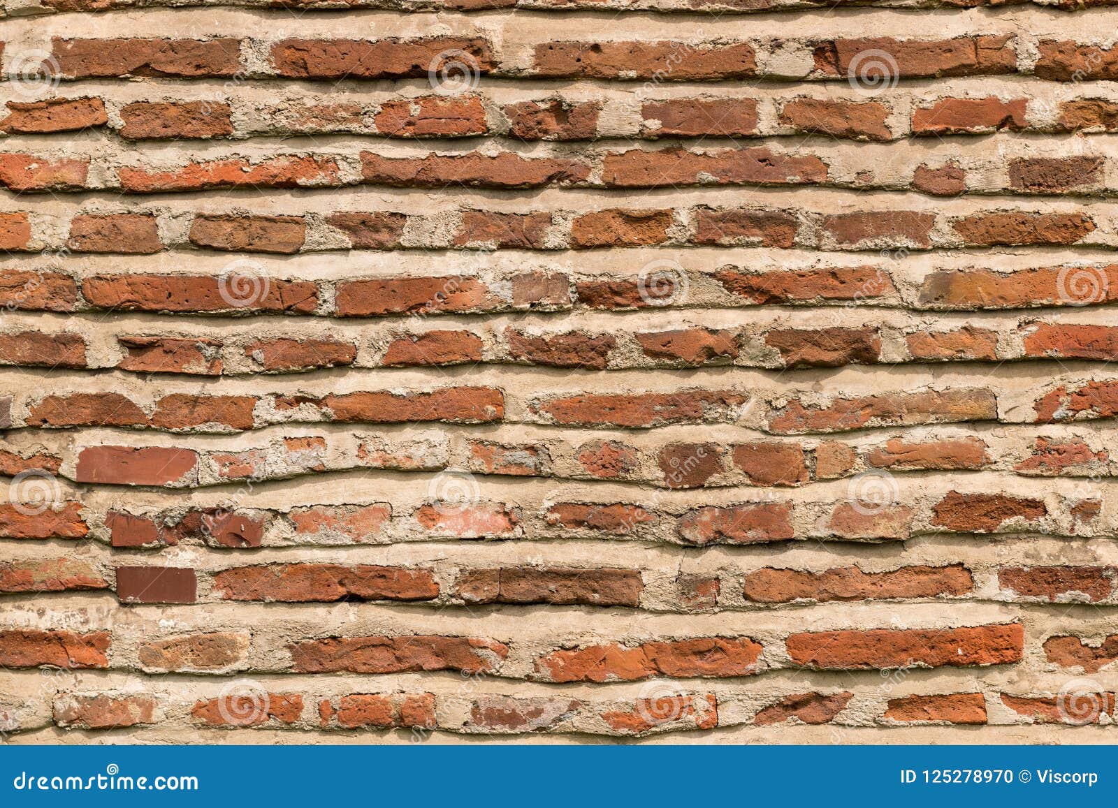 Irregular Red Brick Wall Background Stock Photo - Image of abandoned ...