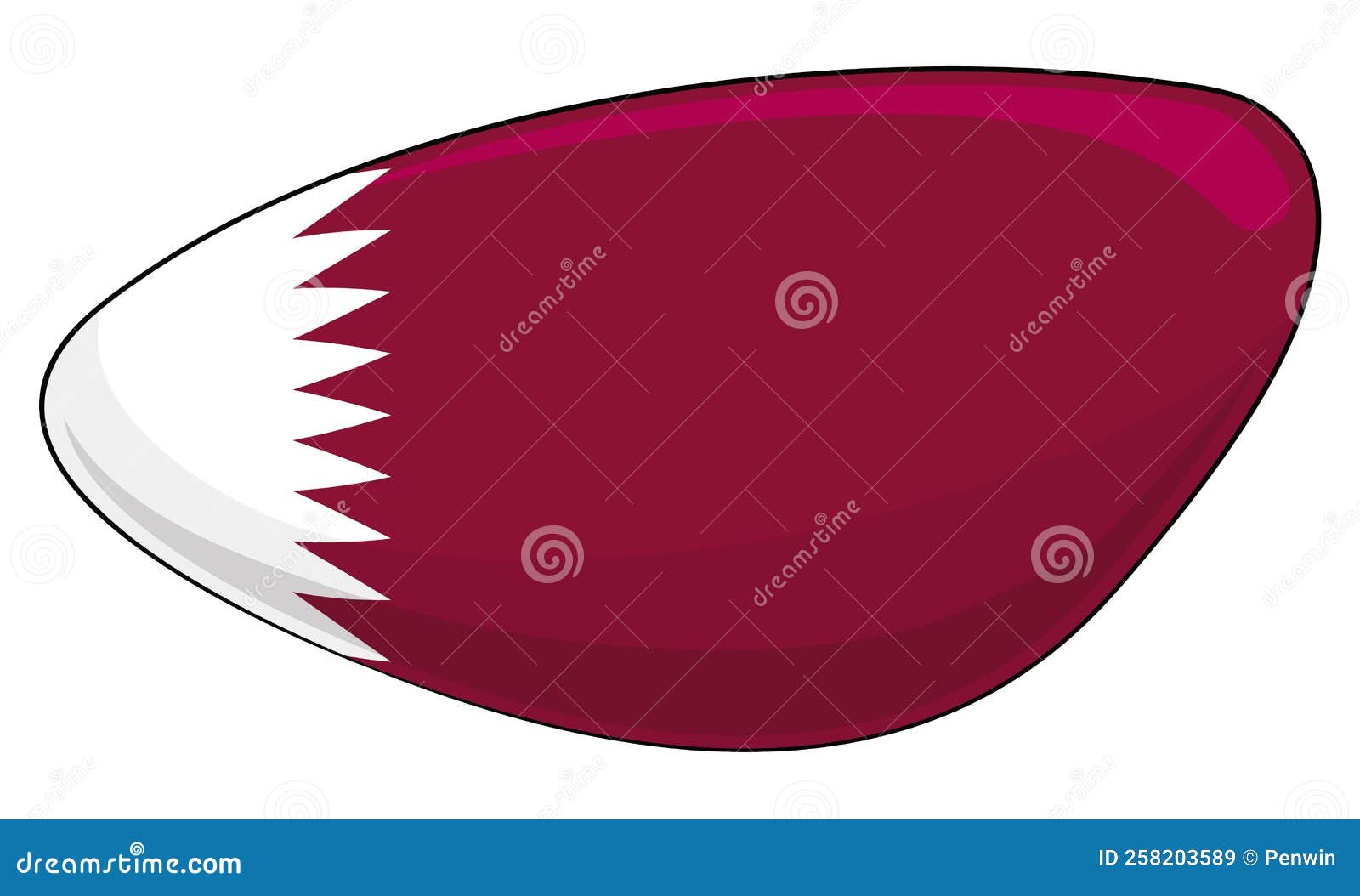 Irregular Shape with Qatar Flag Design Over White Background, Vector ...