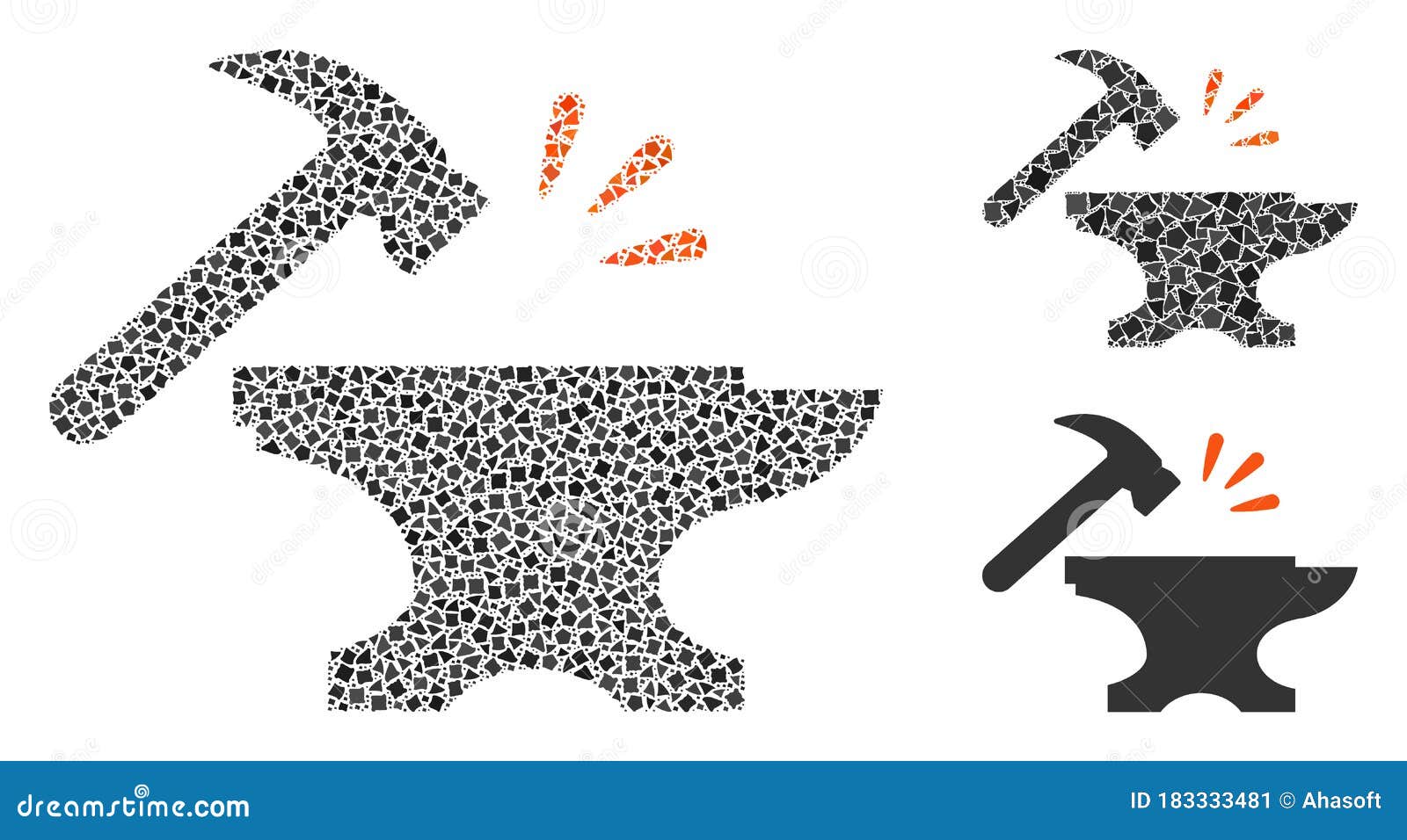 Irregular Smithy Icon Collage Stock Illustration - Illustration of flat ...