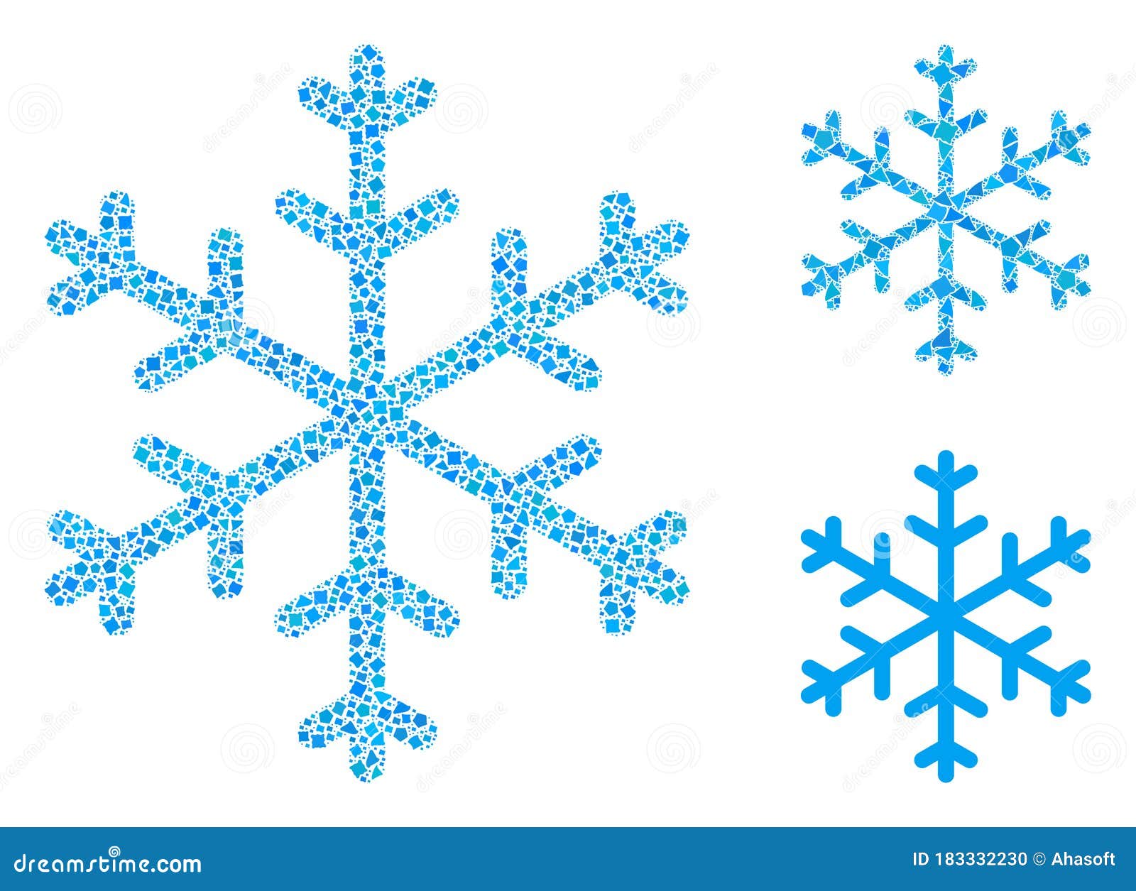 Irregular Snowflake Icon Collage Stock Illustration - Illustration of ...