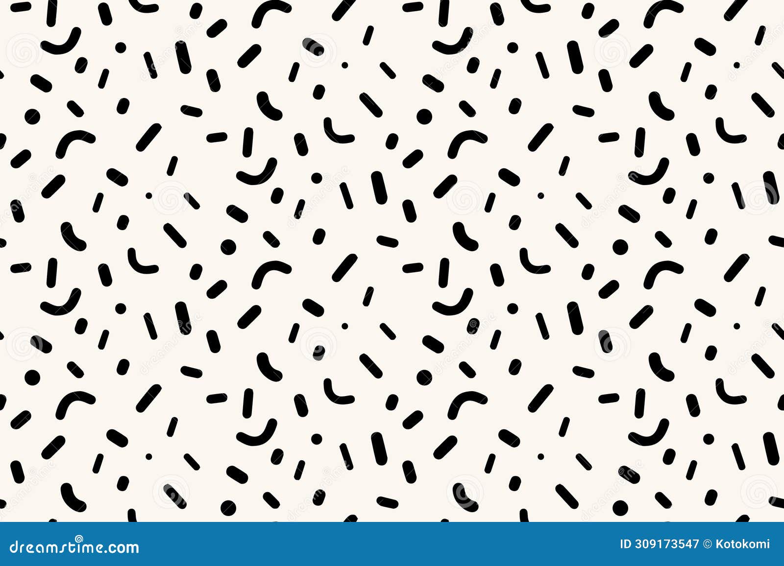 Irregular Sprinkles Pattern, Black and White Seamless Texture ...