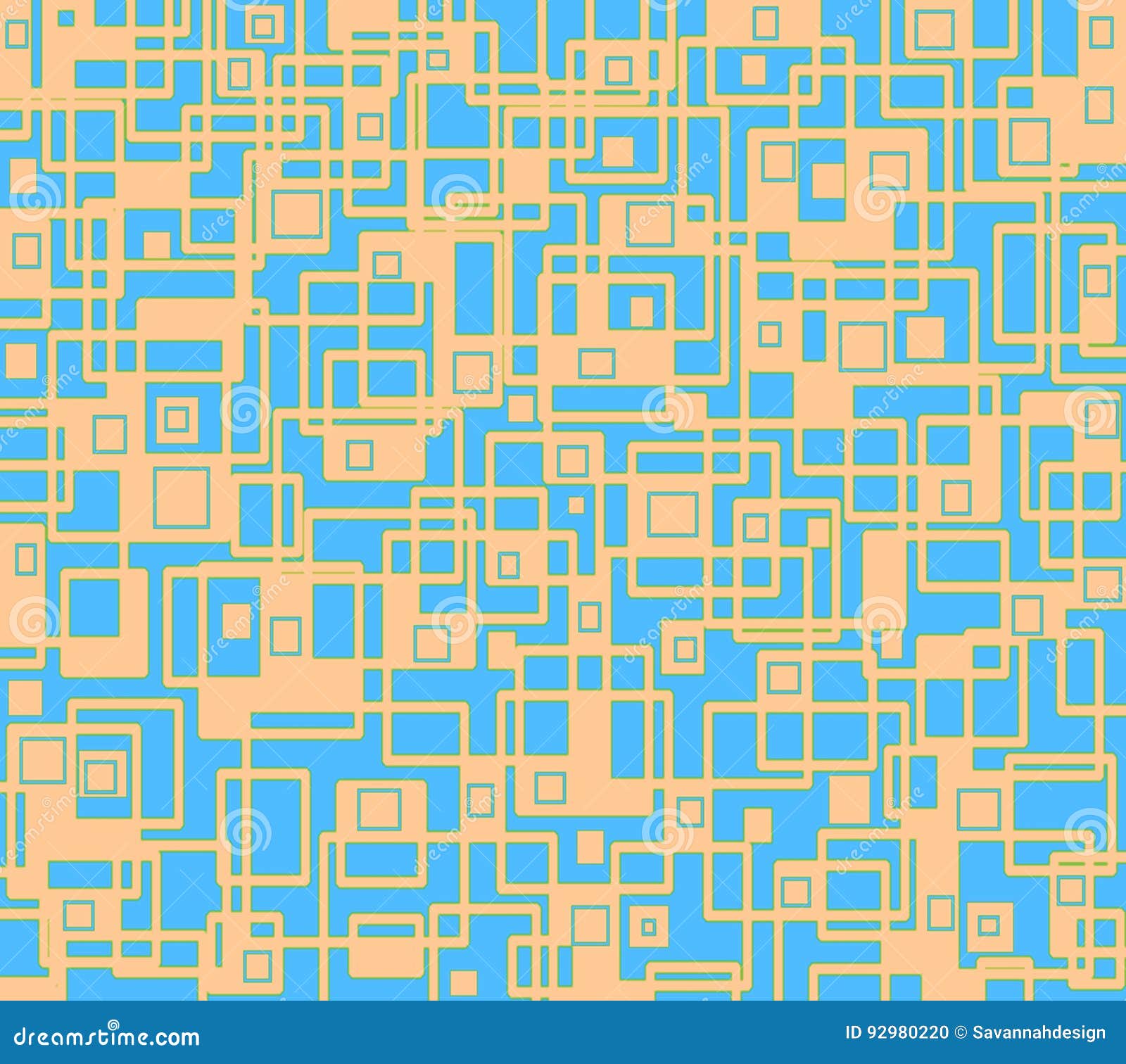 Irregular Squares and Rectangles Pattern Orange Light Blue Overlaying ...