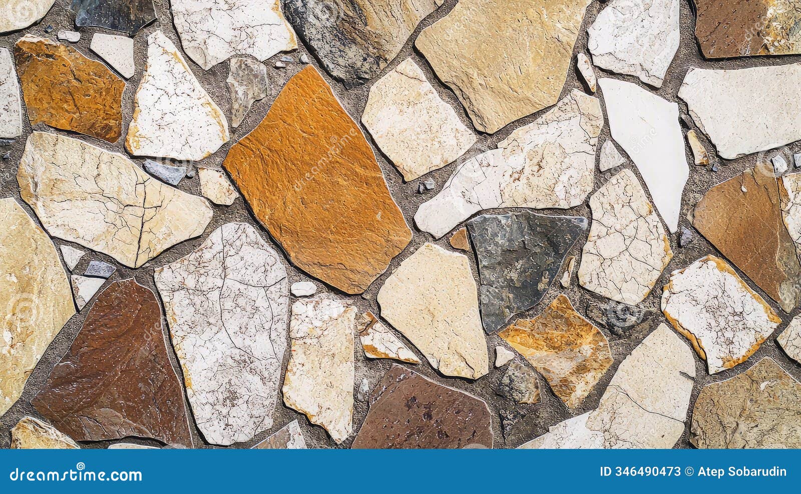 Irregular Stone Wall Texture. Various Colors and Shapes of Natural ...