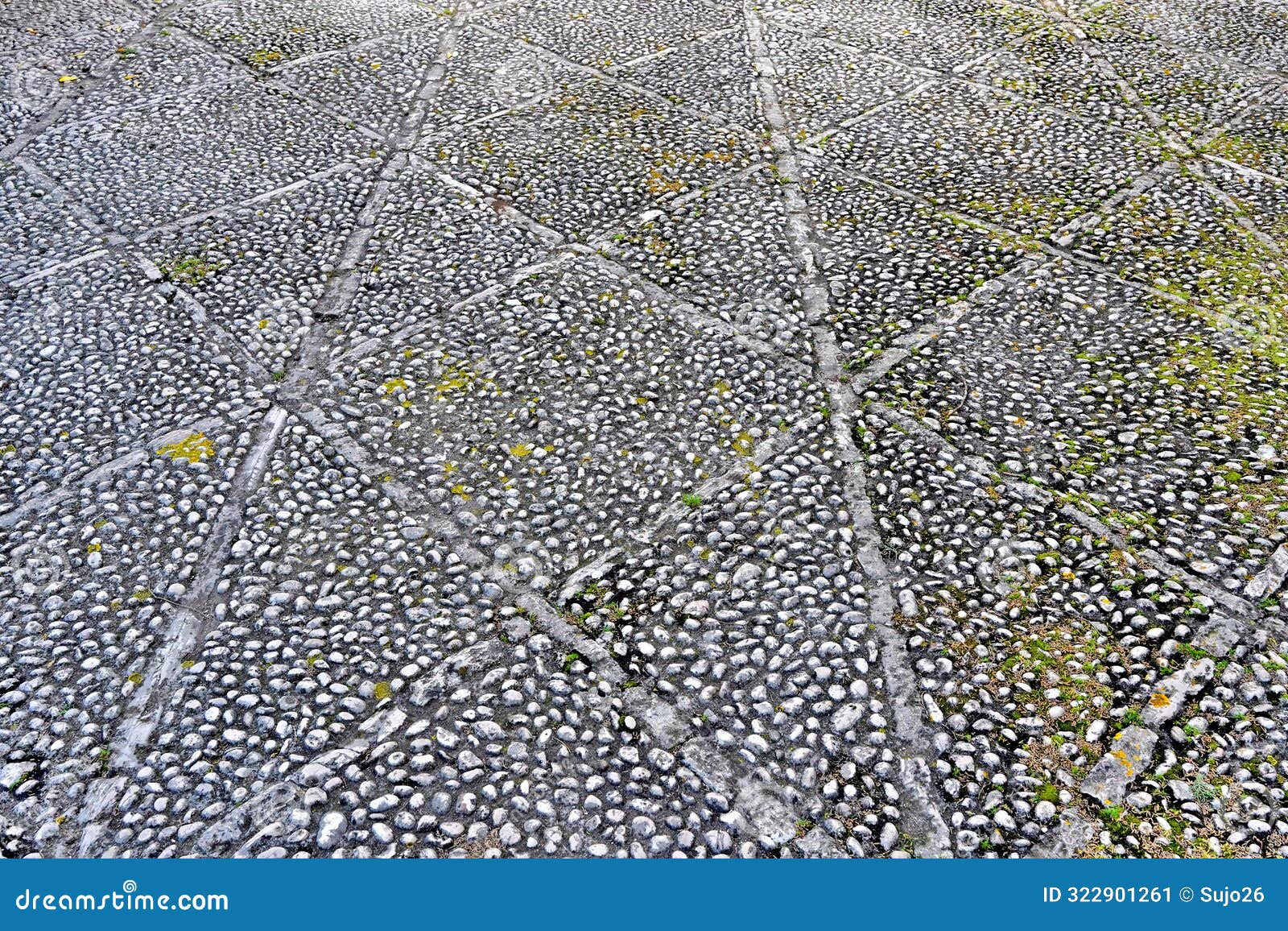 Ancient Cobblestone Floor with Artistic Pattern Stock Image - Image of ...