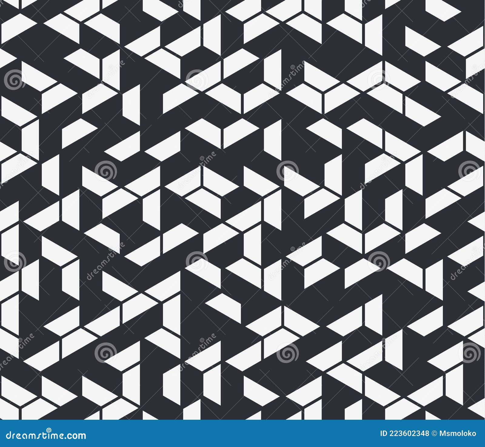 Irregular Vector Black and White Abstract Geometric Pattern with ...