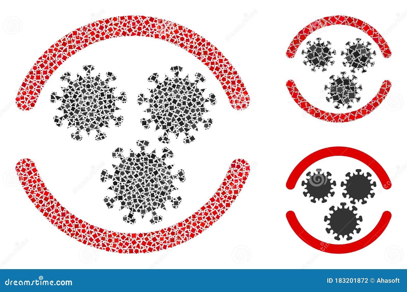 Irregular Virus Container Icon Collage Stock Illustration ...