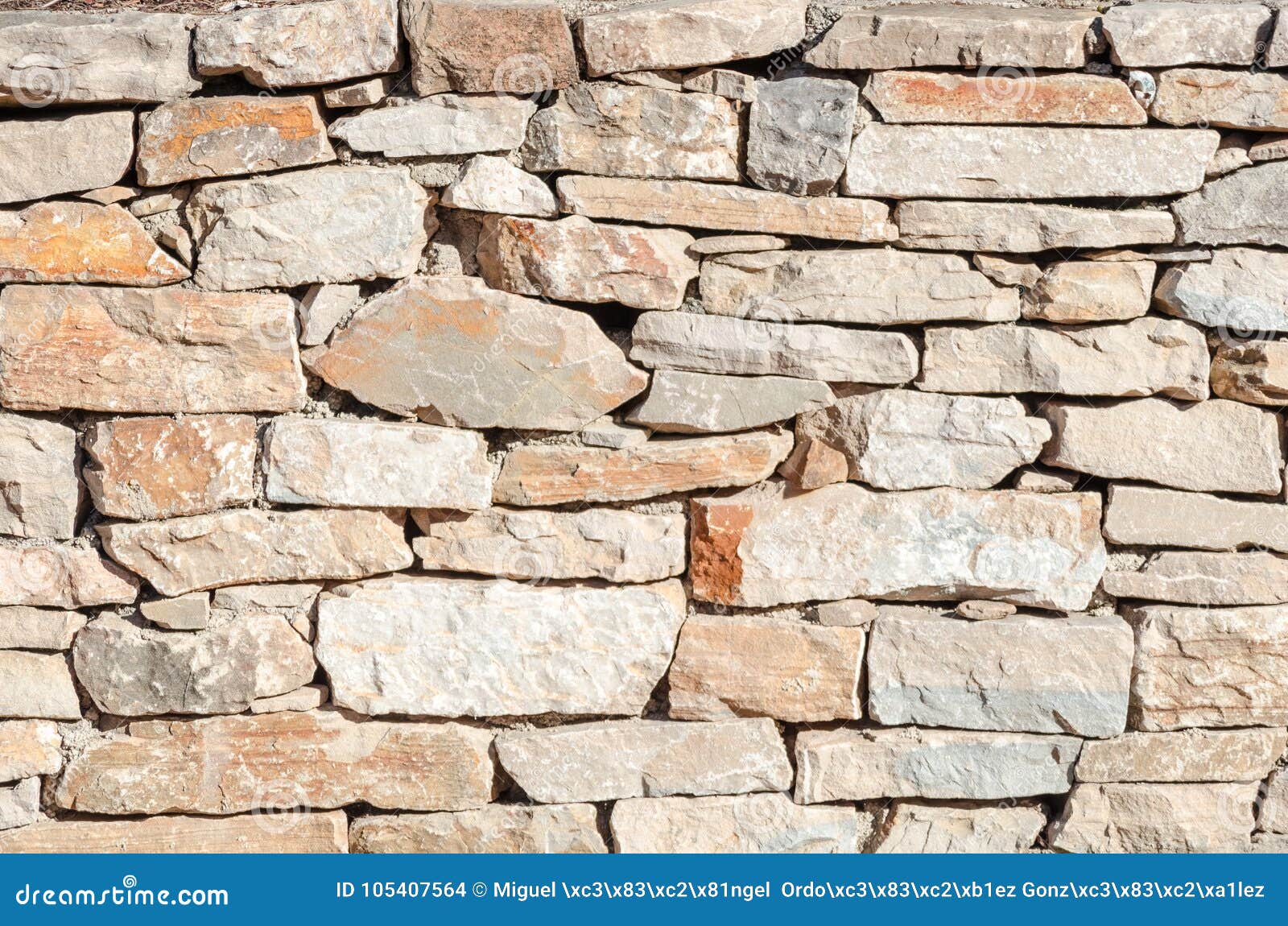 Irregular Wall of Cementitiously Stacked Stones Stock Photo - Image of ...