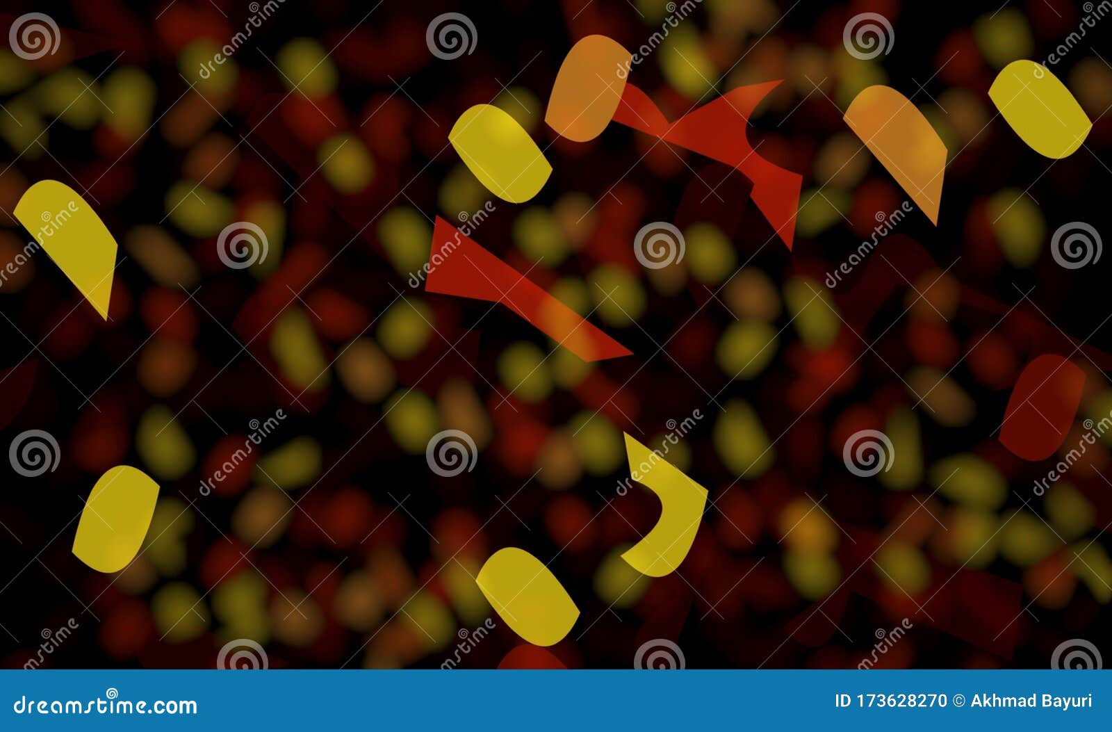 Irregularly Colored Flakes Floating Against a Blurred Background Stock ...