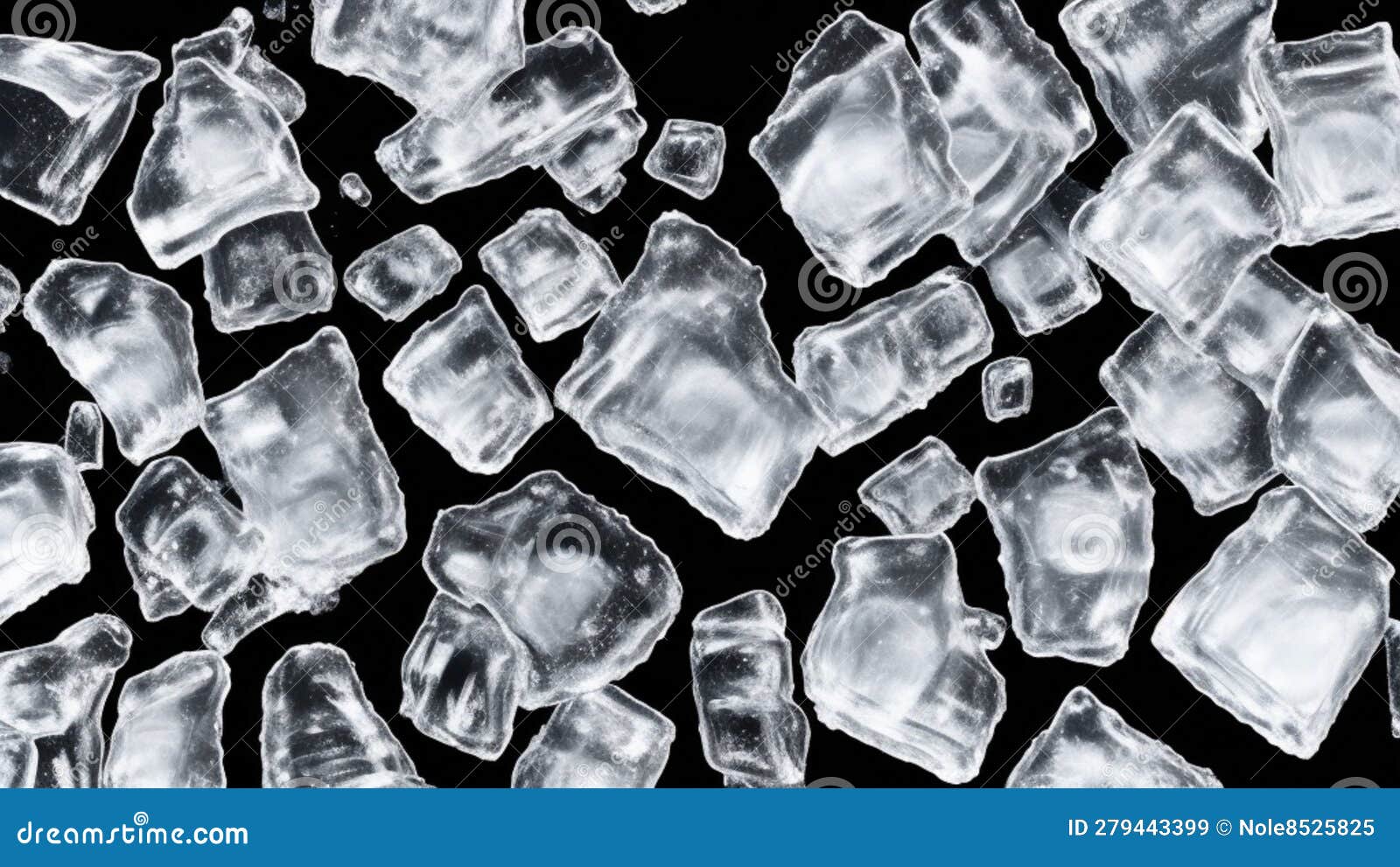 Irregularly Shaped Creative Ice Cubes with Black Background Generative ...