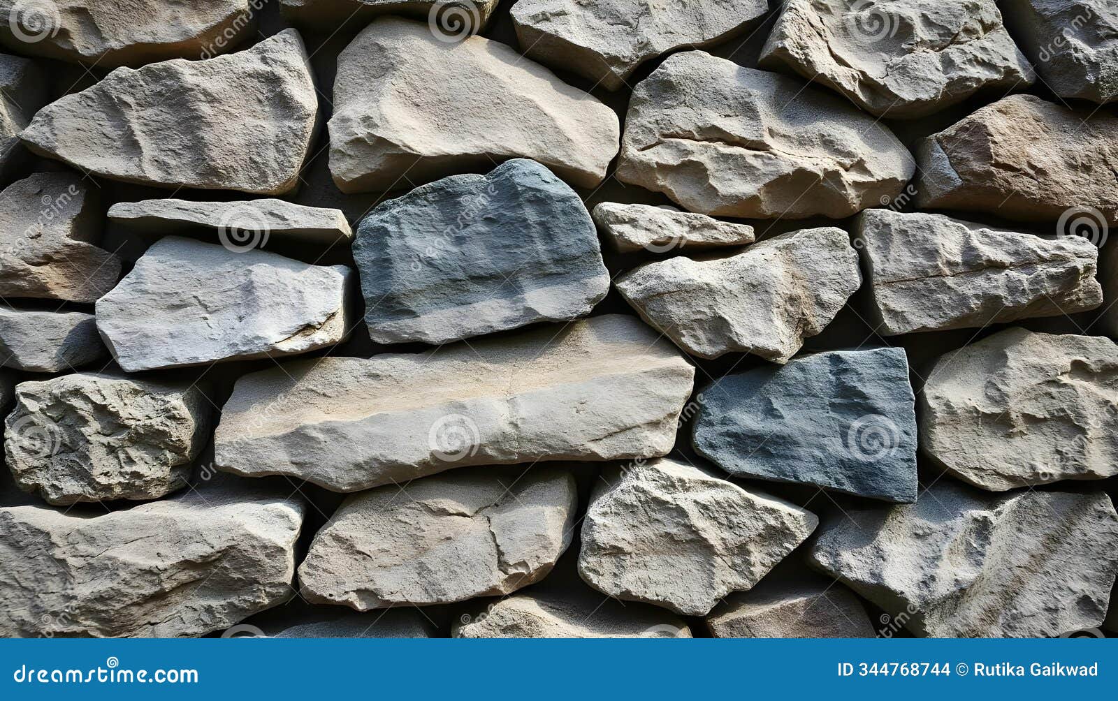 Irregularly Shaped Stones in a Natural Wall Creating a Textured Surface ...