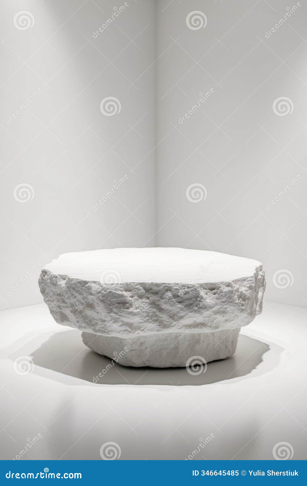 Irregularly Shaped White Rock Podium Platform with Rough Texture. Stock ...