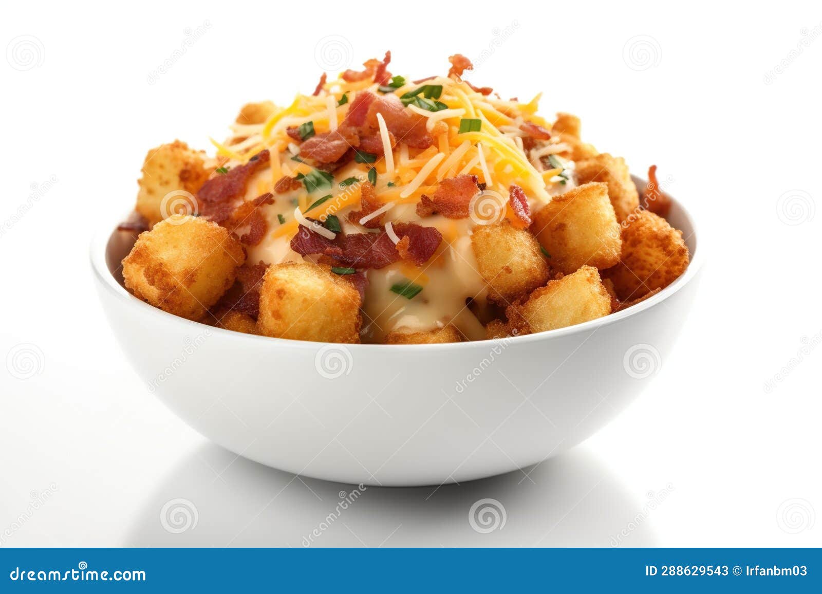 Irresistible Bowl of Crispy Tater Tots in Top-Down Perspective Stock ...