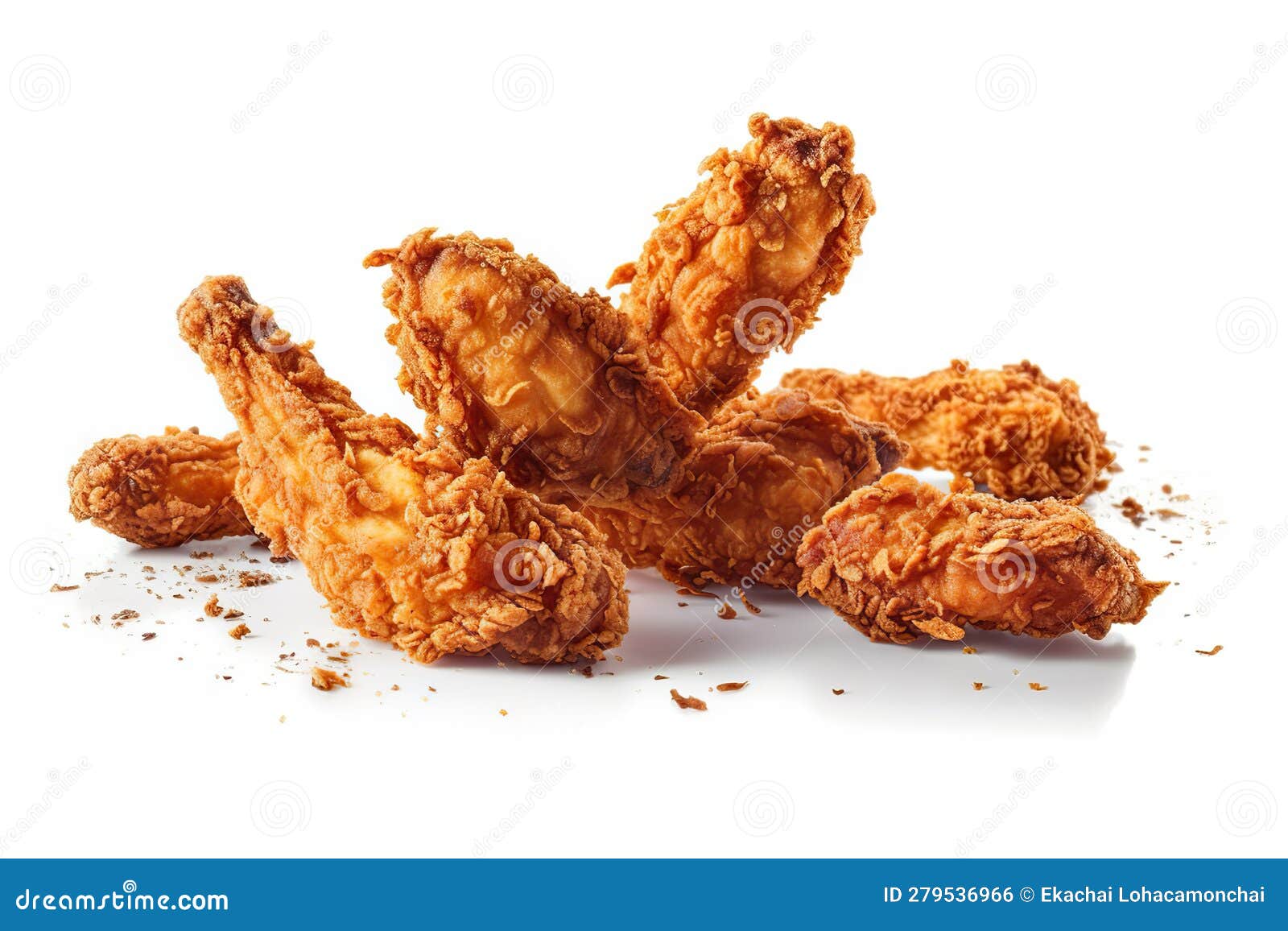 Levitating Chicken Nuggets Adorned With Cheese Sauce In A Whimsical ...