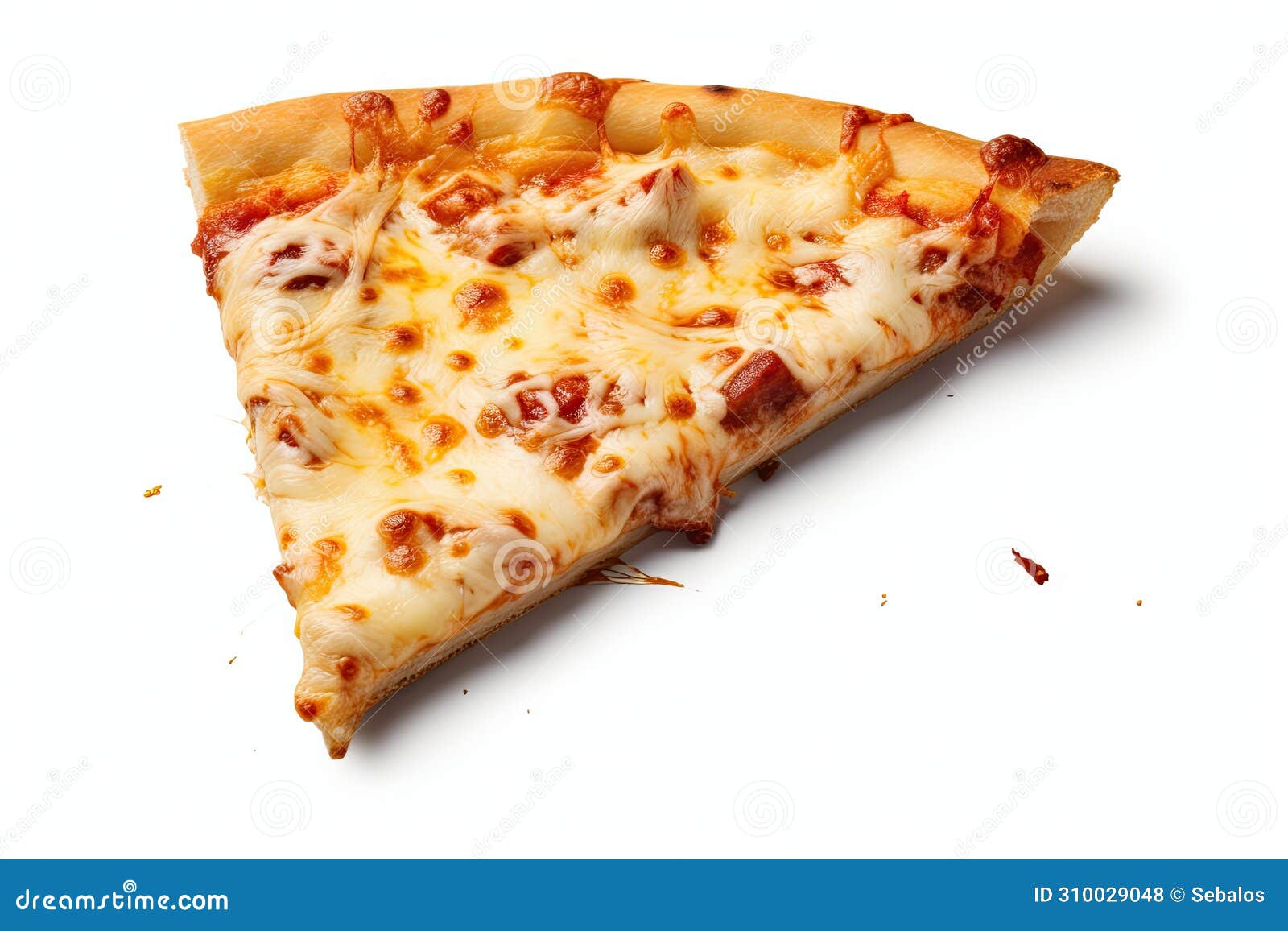 Irresistible Melting Cheese Pizza Slice on Crispy Crust Stock ...